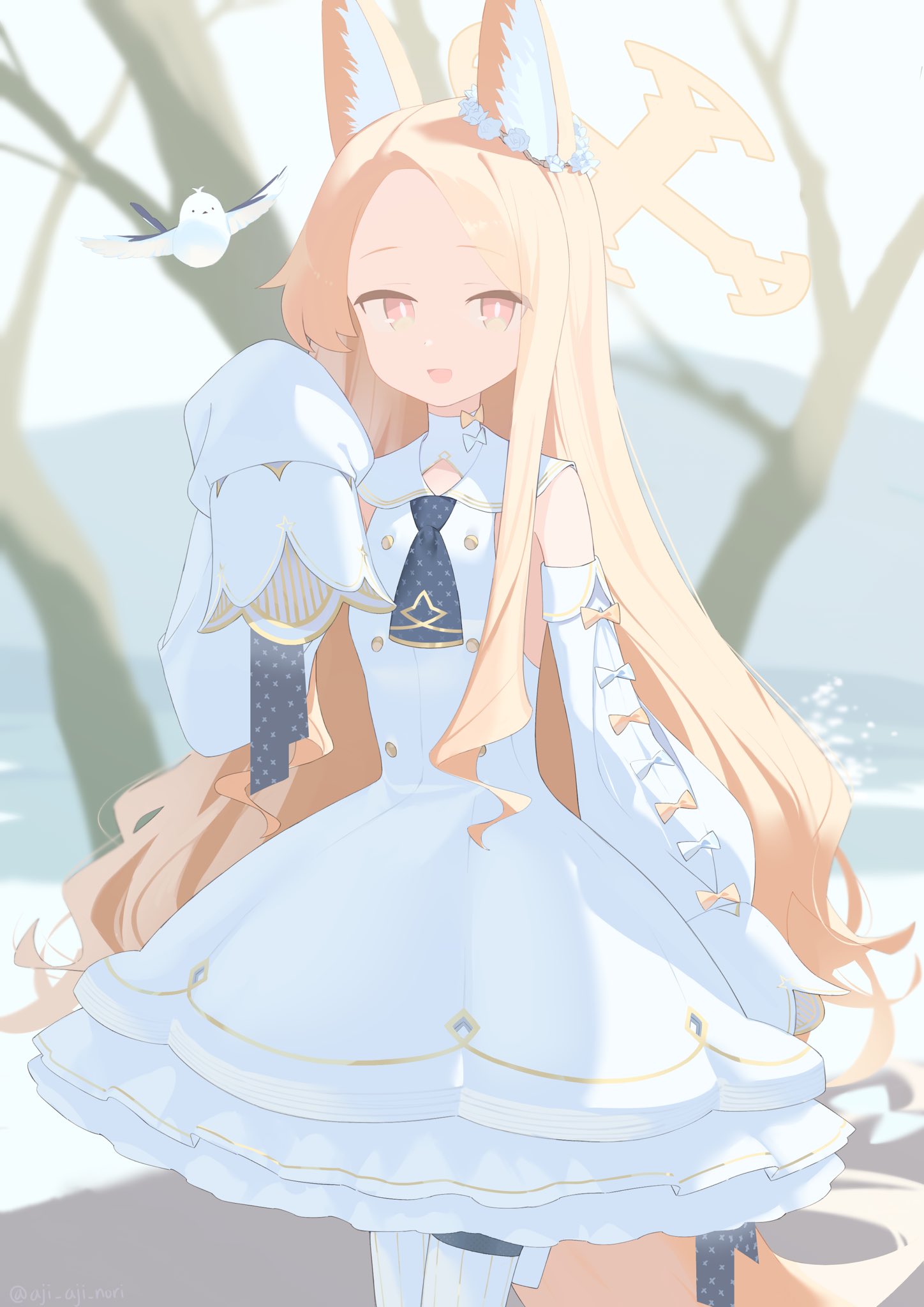 Safebooru - 1girl aji aji nori animal ear fluff animal ears bare shoulders bird blue archive ...