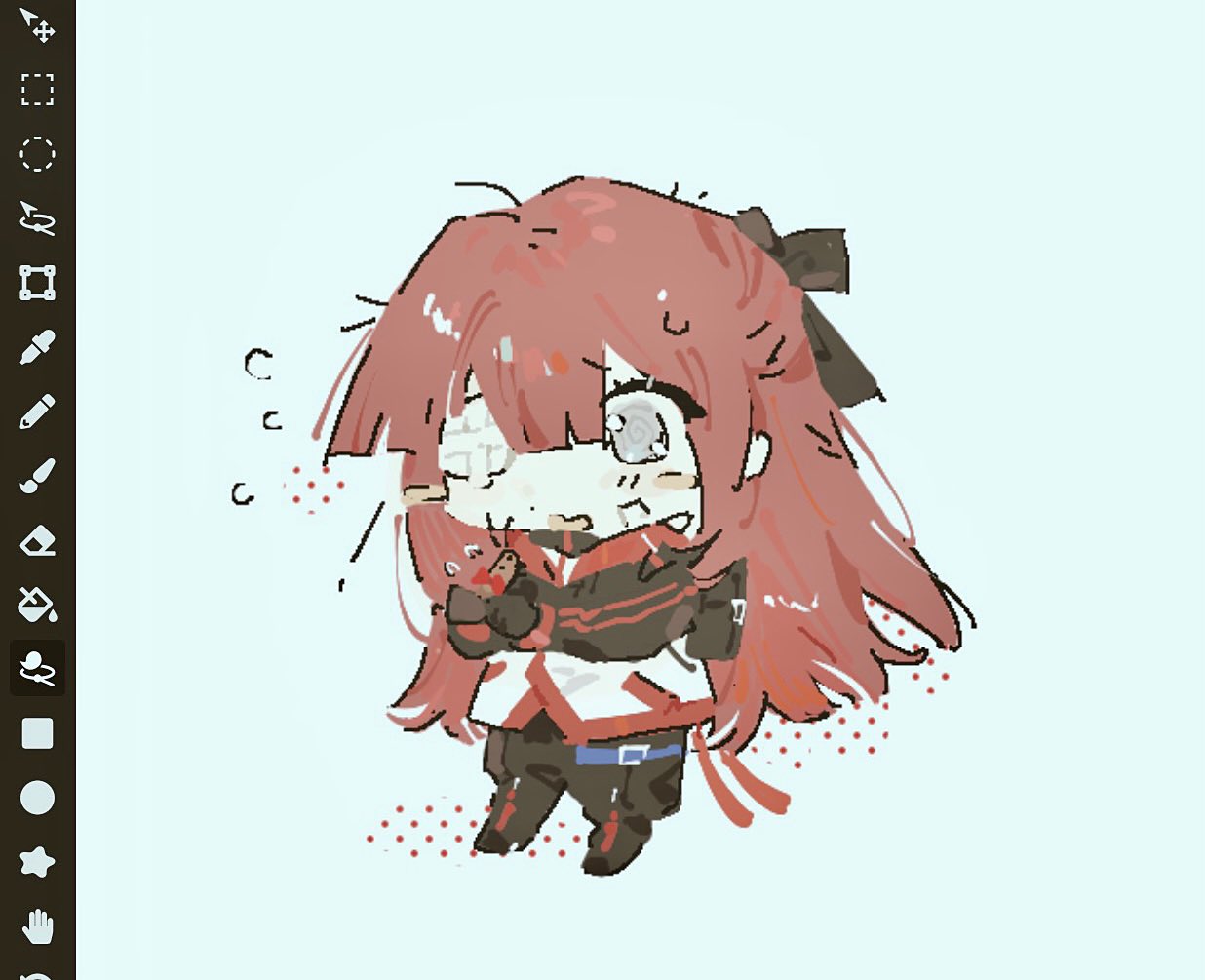 Safebooru - 1girl art program in frame black bow black footwear black ...