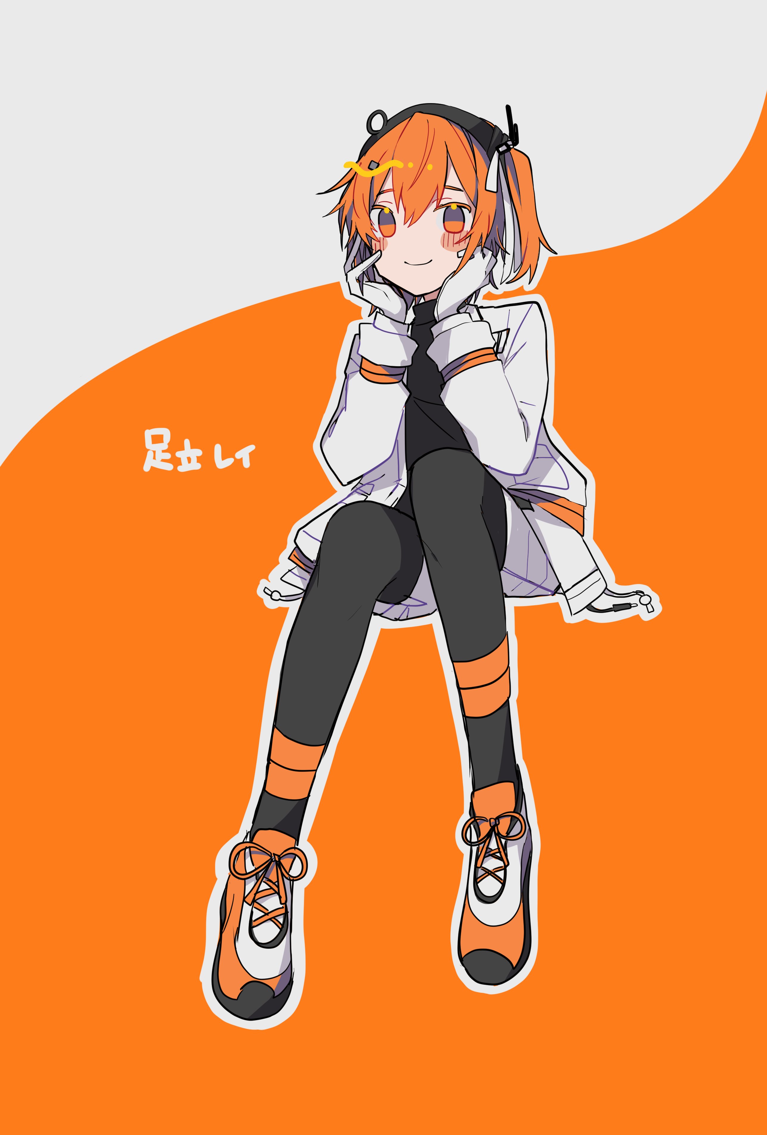 Safebooru - 1girl a.i. voice absurdres adachi rei black pantyhose black shirt blush stickers ...