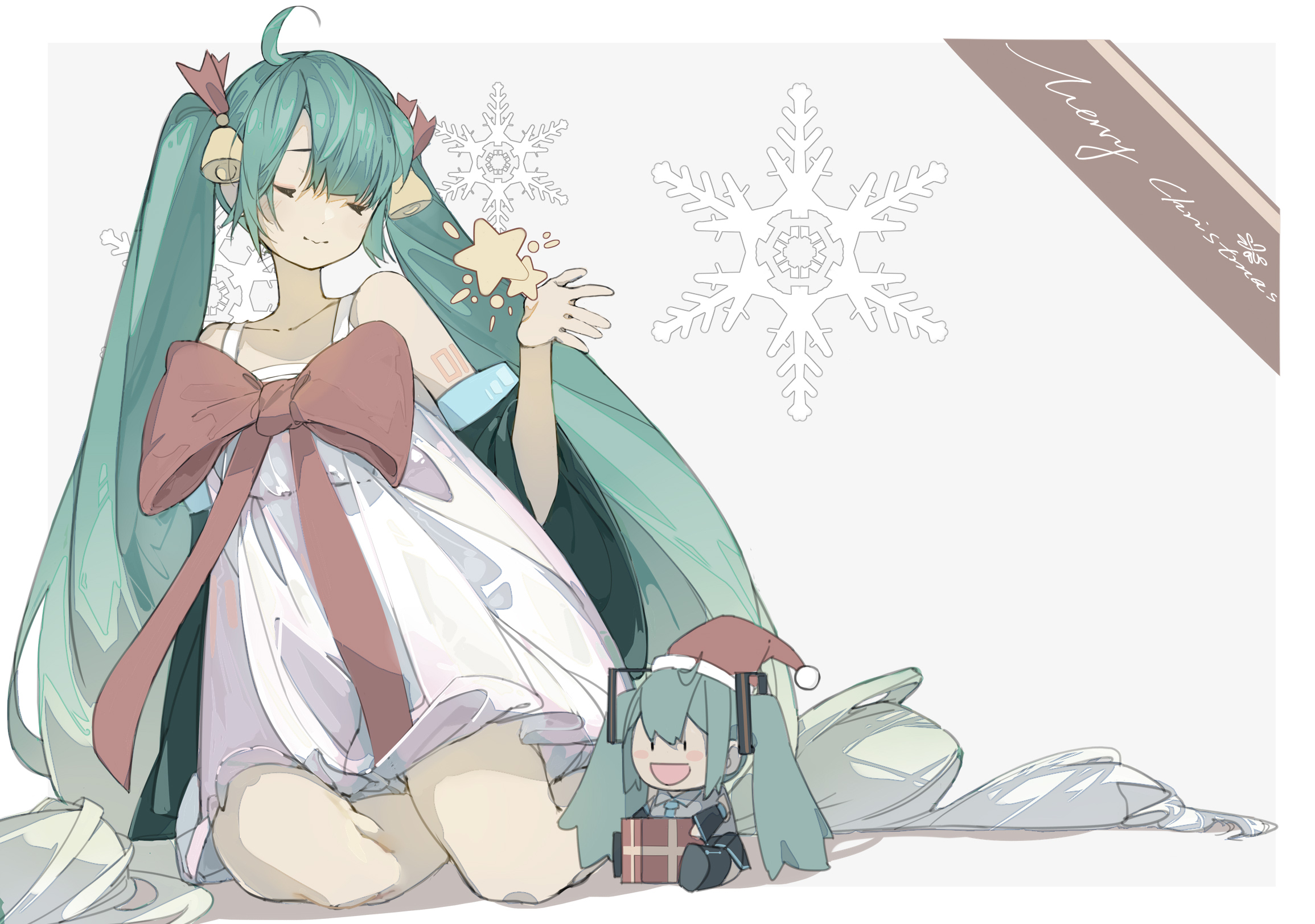 Safebooru - 1girl aqua hair arm at side arm support bare legs bare shoulders bell black sleeves ...