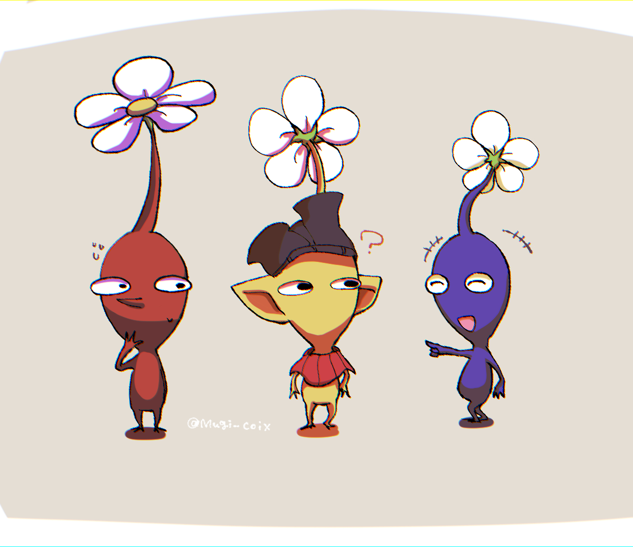Safebooru - +++ ? ^ ^ black eyes black shorts blue pikmin blue skin ...