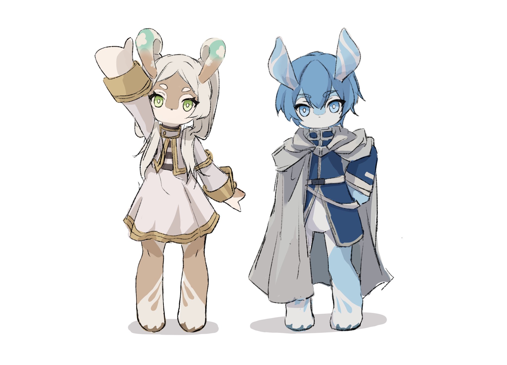 Safebooru - 1boy 1girl arm up blue eyes blue fur bottomless brown fur ...