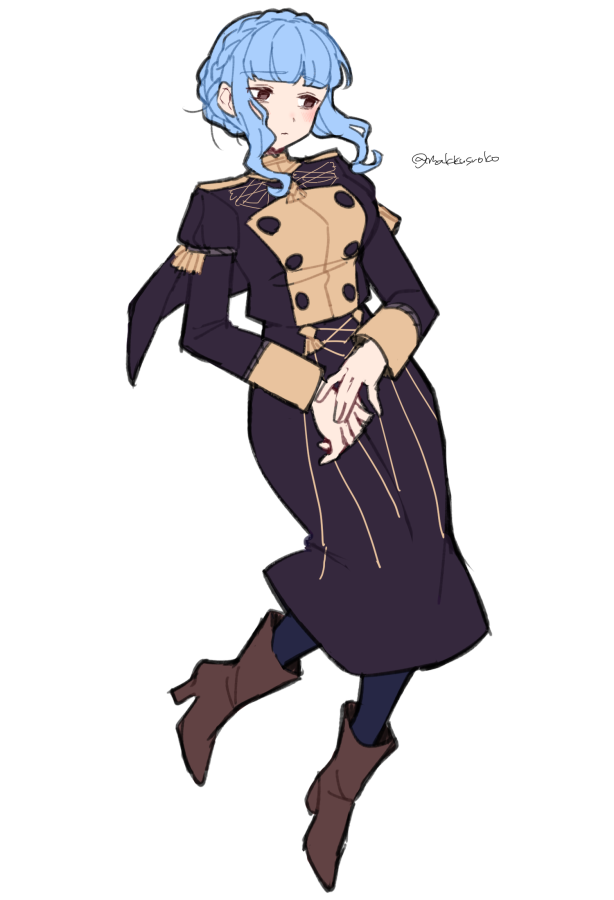 Safebooru - 1girl bags under eyes black eyes black pantyhose blue hair blunt bangs blush boots ...