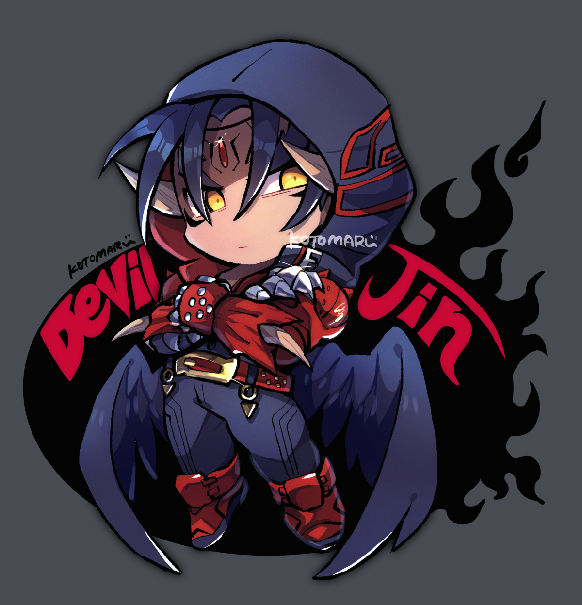 Safebooru - 1boy black hair black pants black wings character name ...