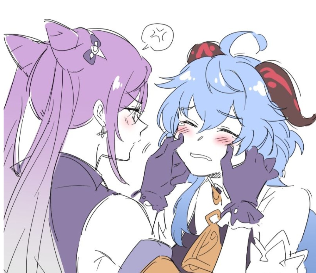 Safebooru - 2girls anger vein blush ganyu (genshin impact) genshin impact keqing (genshin impact ...