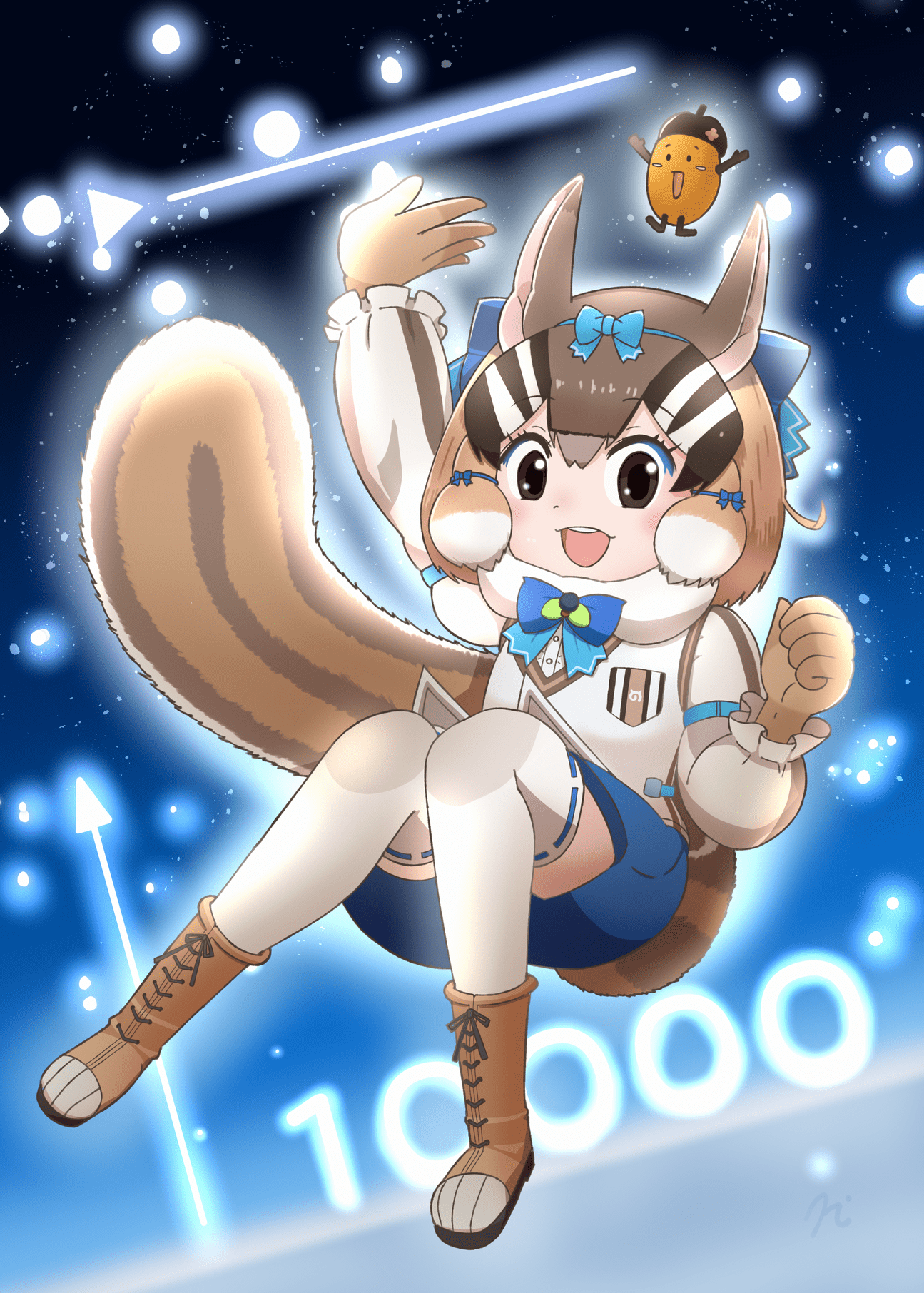 Safebooru - 1girl acorn animal ears boots brown eyes brown hair chipmunk ears chipmunk girl ...