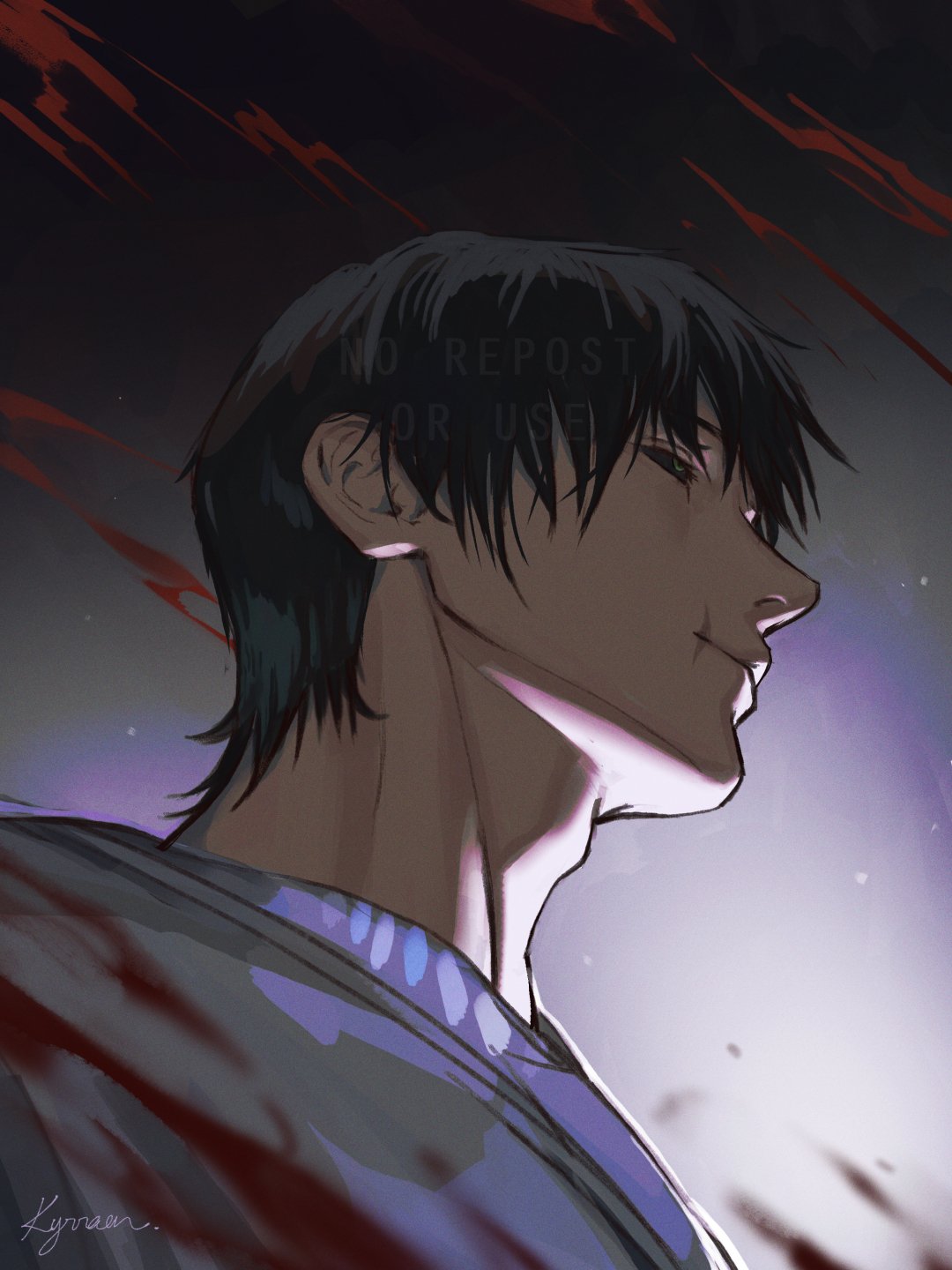 Safebooru - 1boy black hair black sclera blood colored sclera fushiguro touji highres jujutsu ...
