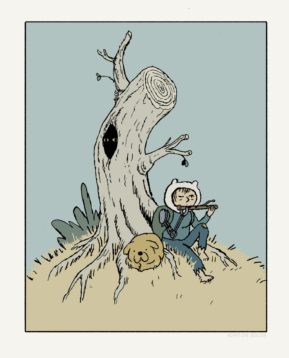 Safebooru - 1other 2boys adventure time blue pants blue shirt border ...