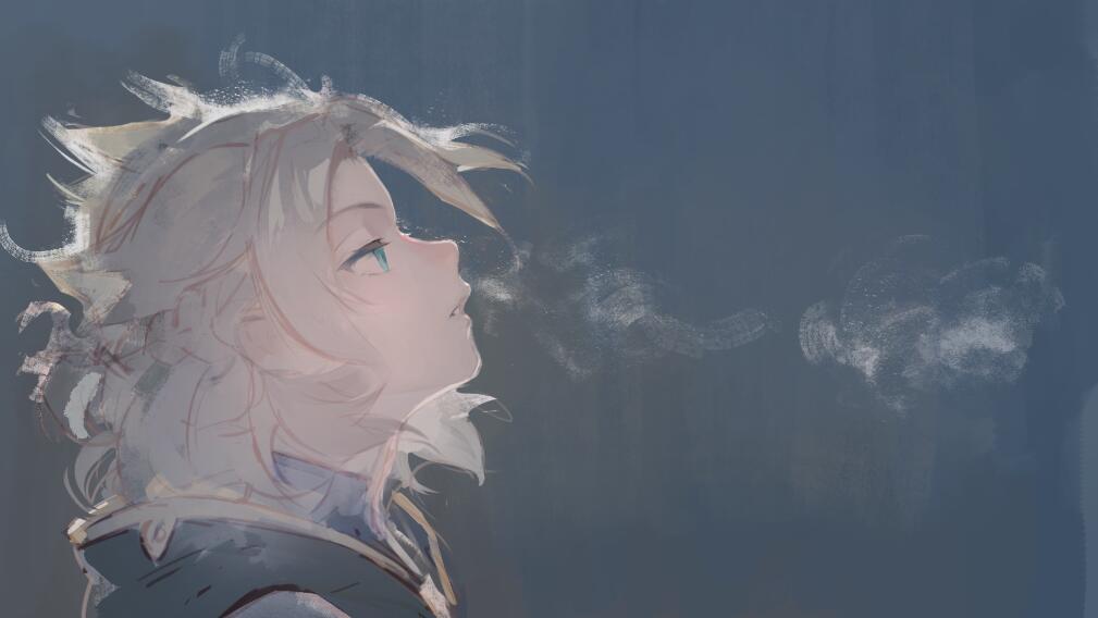 Safebooru - 1boy albedo (genshin impact) blue eyes breath coat from ...