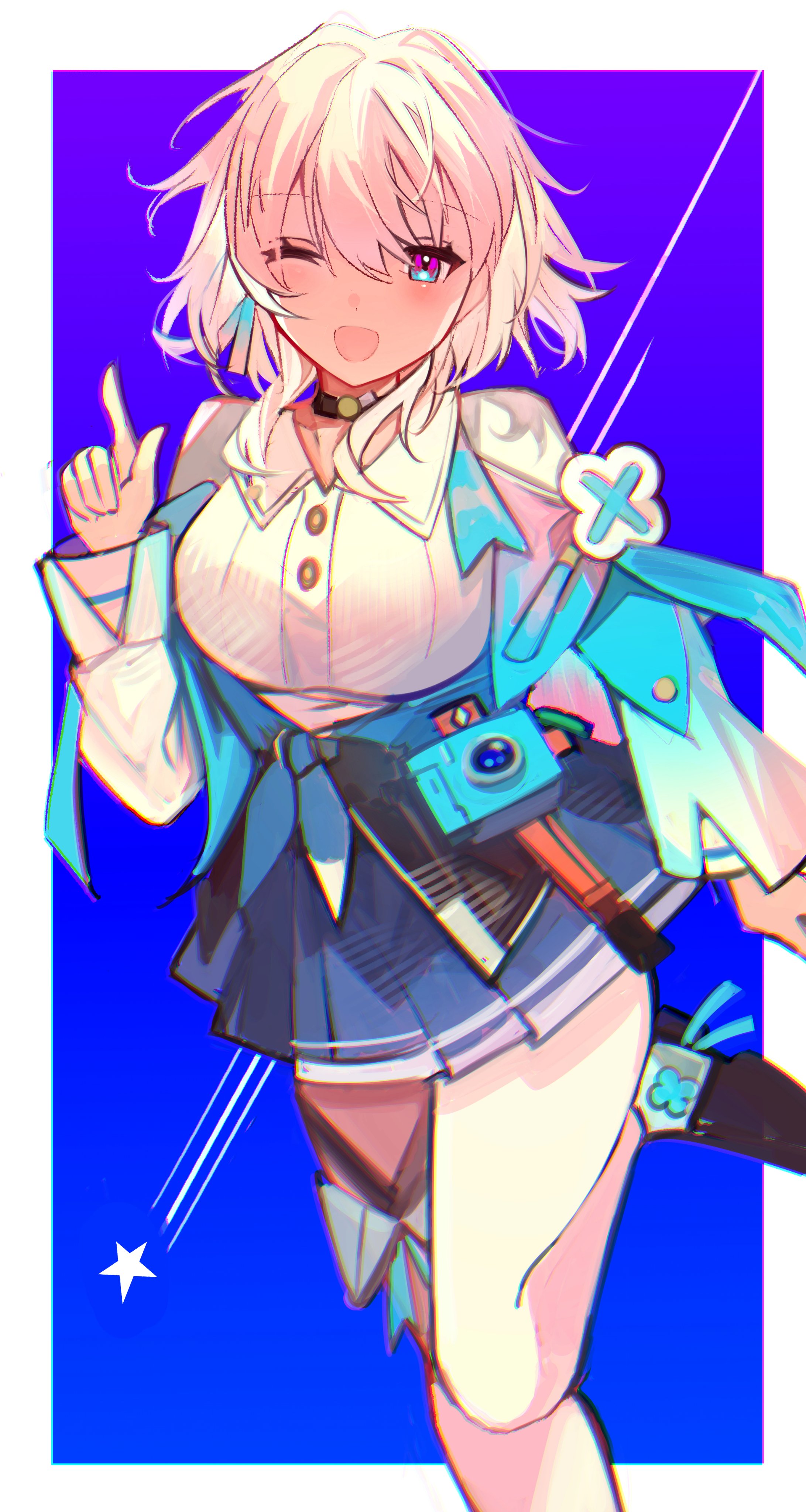 Safebooru - 1girl ;d absurdres alternate breast size ankle boots black choker black corset black ...