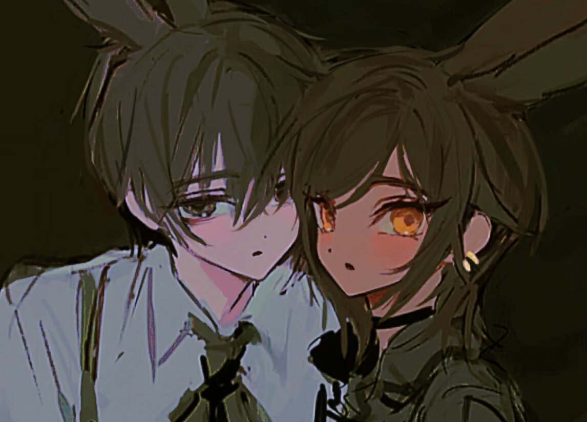 Safebooru - 1boy 1girl black choker black eyes black hair black necktie ...