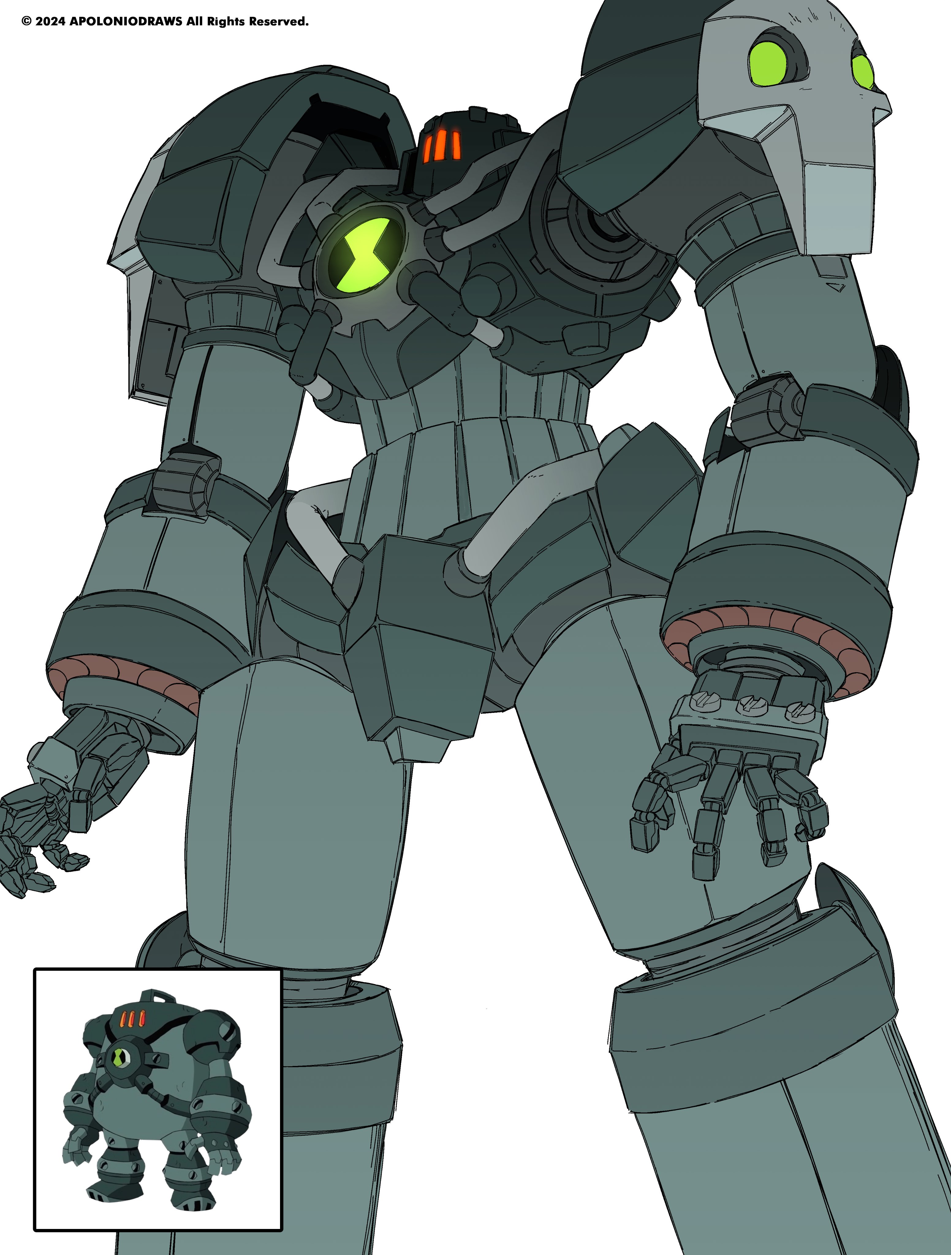 Safebooru - absurdres apoloniodraws armor ben 10 bolt handle highres ...