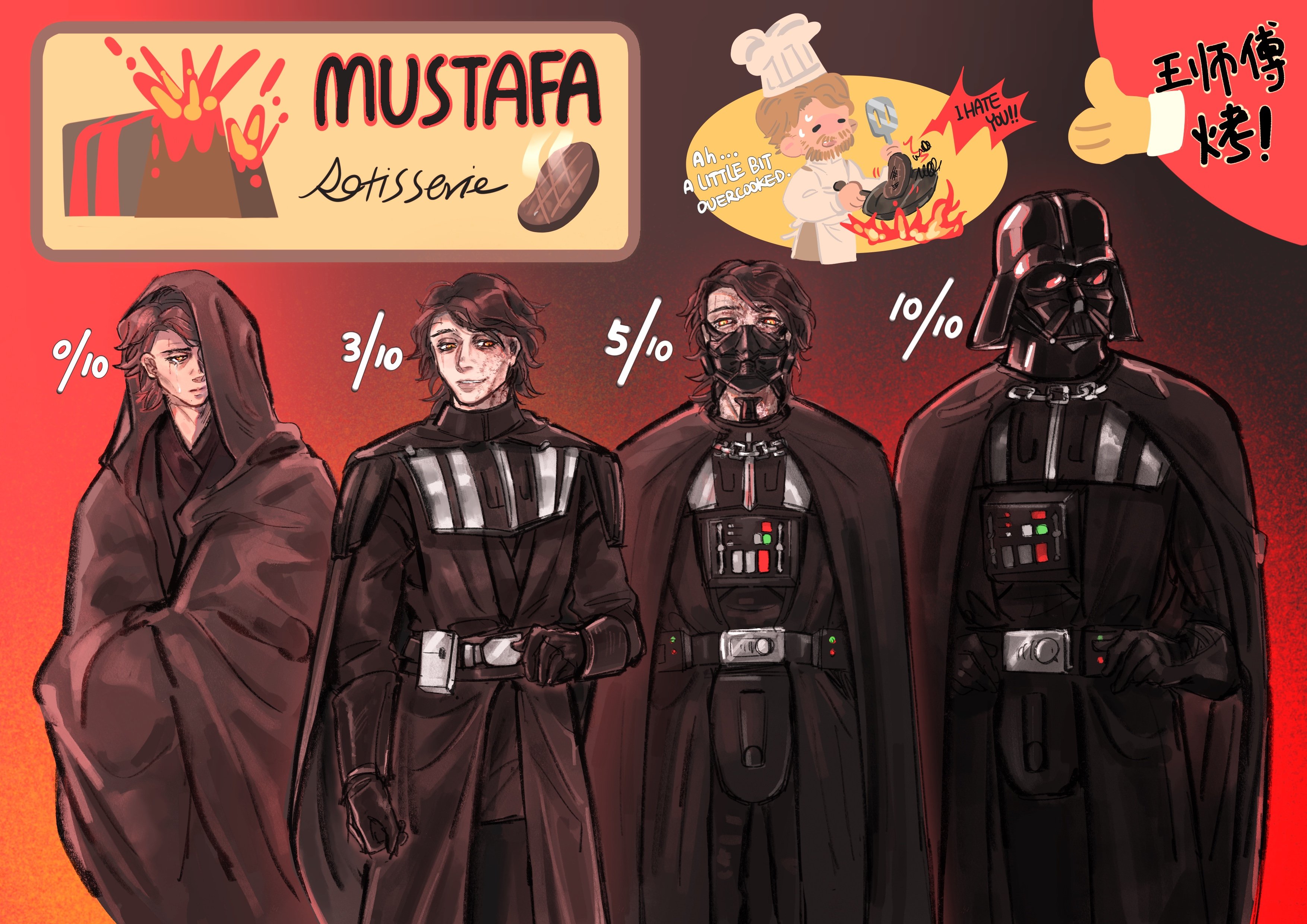 Safebooru - absurdres anakin skywalker armor beard belt black armor black belt black cape brown ...