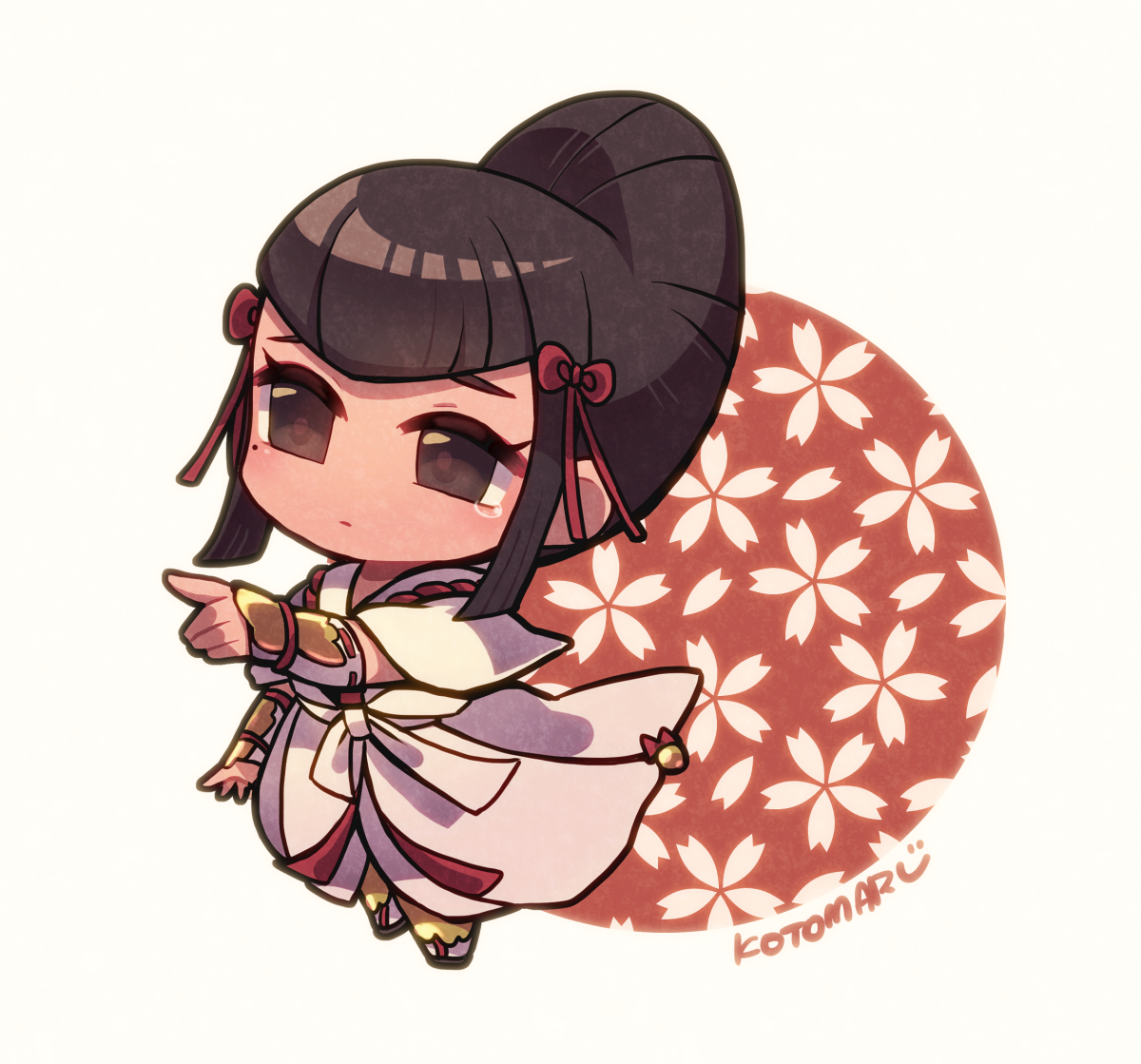 Safebooru - 1girl black hair brown eyes chibi closed mouth fingerless ...