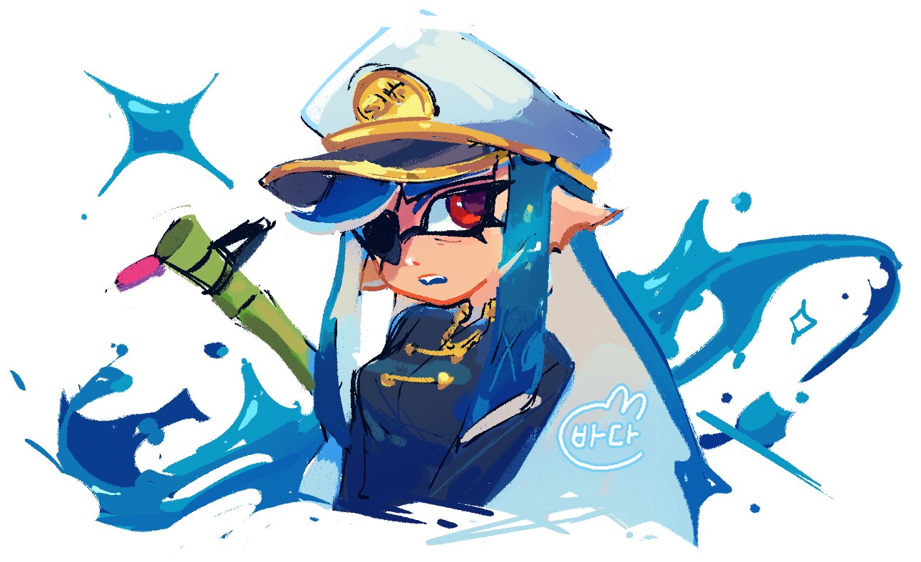 Safebooru - 1girl bamboozler 14 (splatoon) blue hair commentary english ...