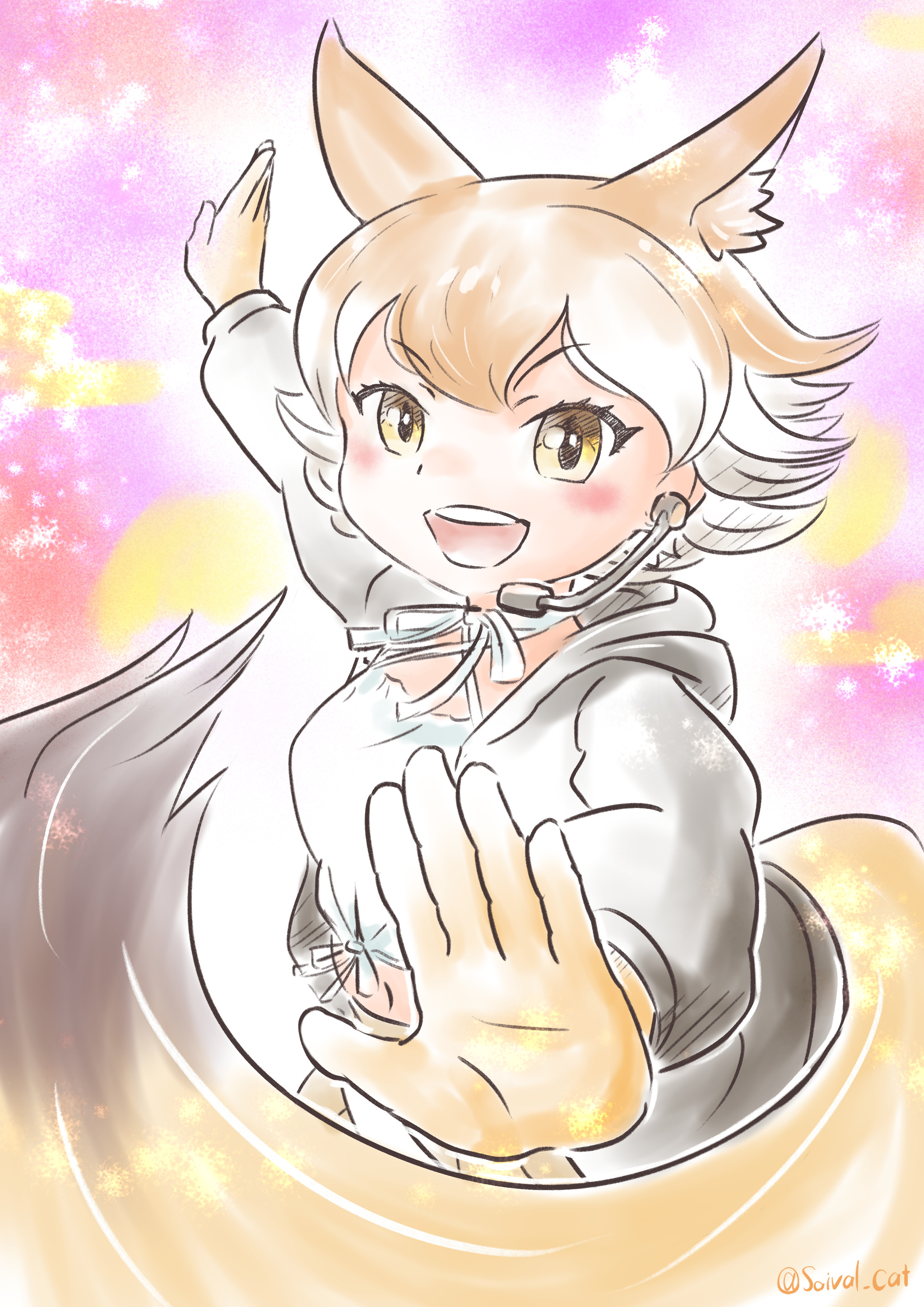 Safebooru - 1girl absurdres animal ears blonde hair camisole coyote (kemono friends) extra ears ...