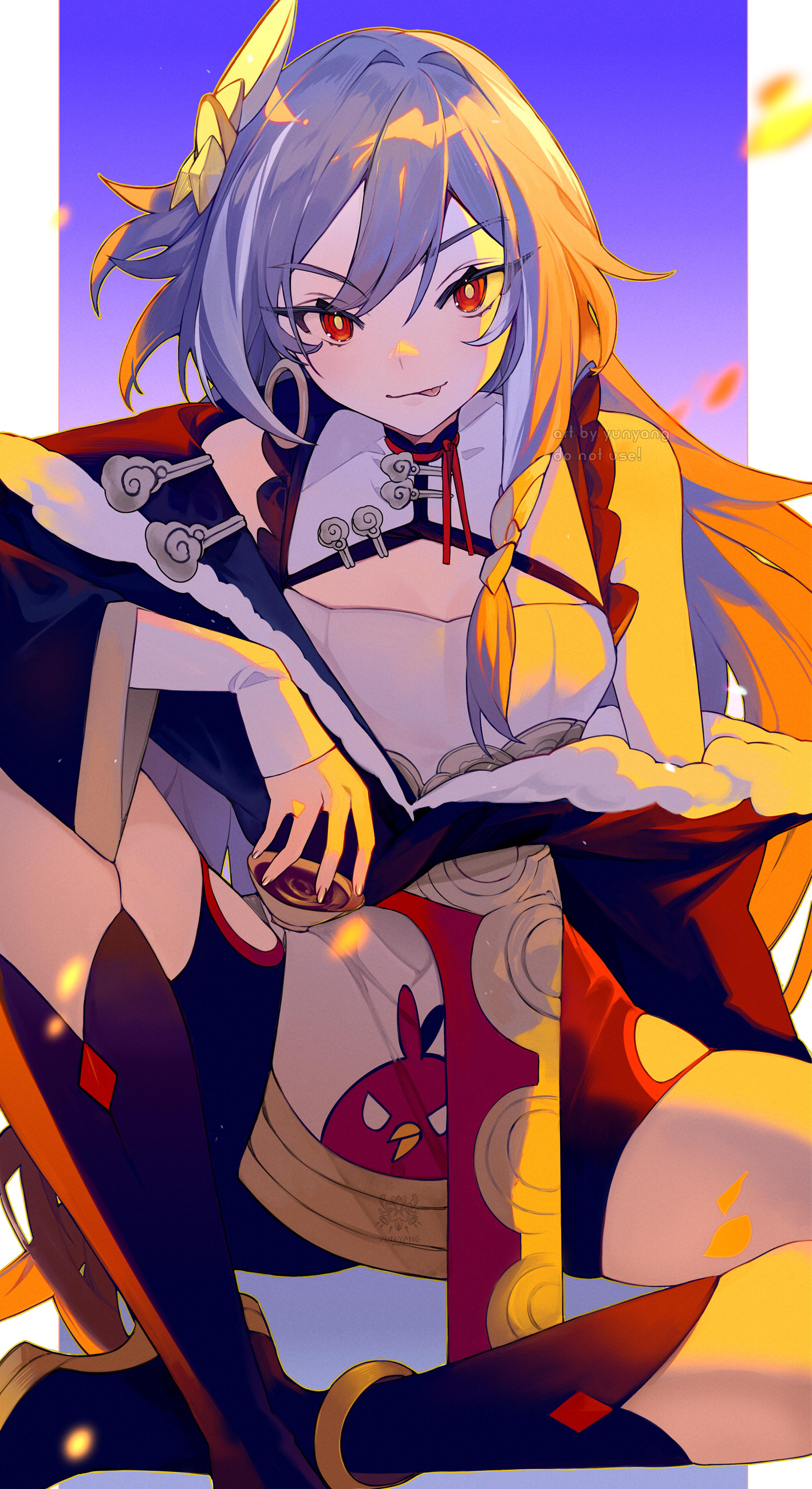 Safebooru - 1girl :p absurdres alternate costume bare shoulders black footwear black jacket ...