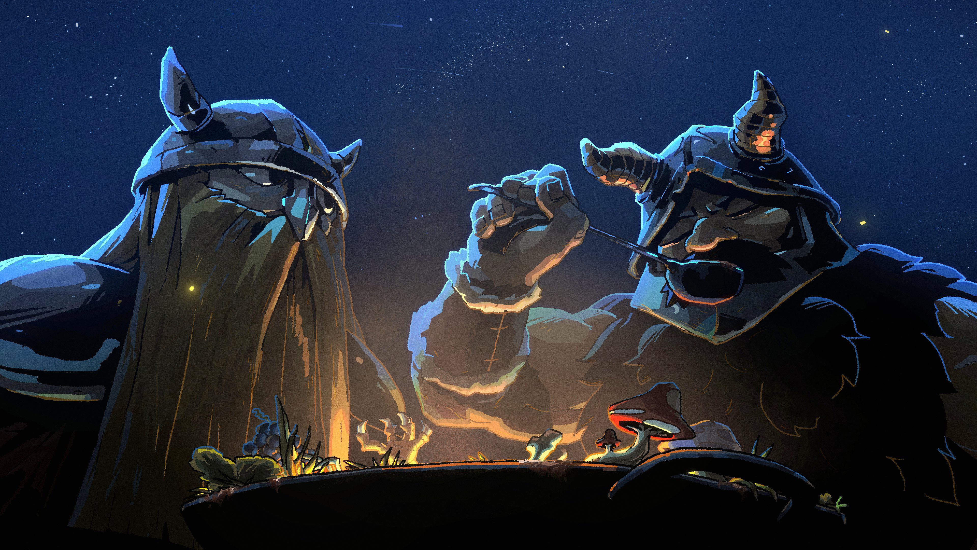 Safebooru - 2boys absurdres arm guards armor beard black hair blonde ...