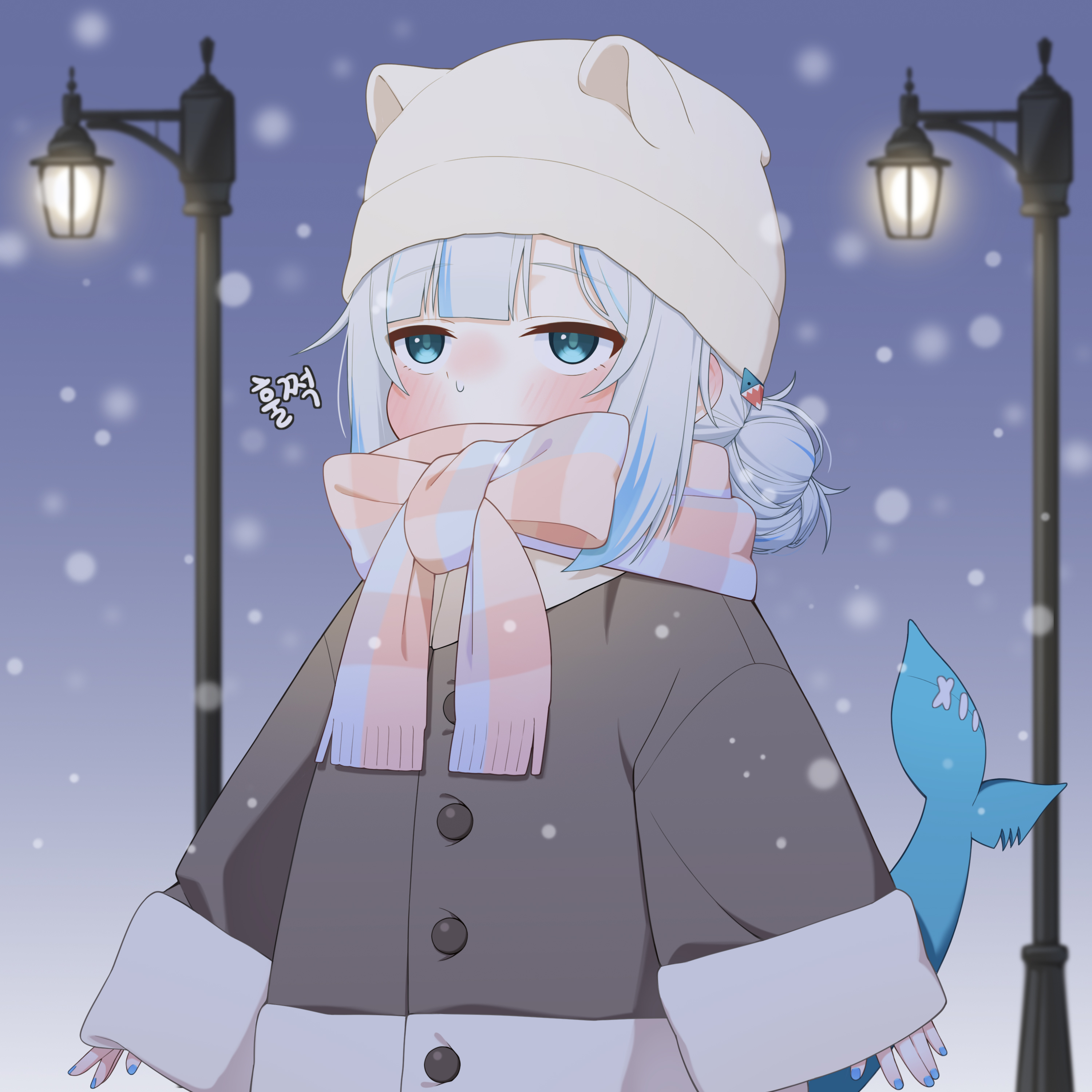 Safebooru - 1girl absurdres alternate costume alternate hairstyle animal hat arms at sides ...