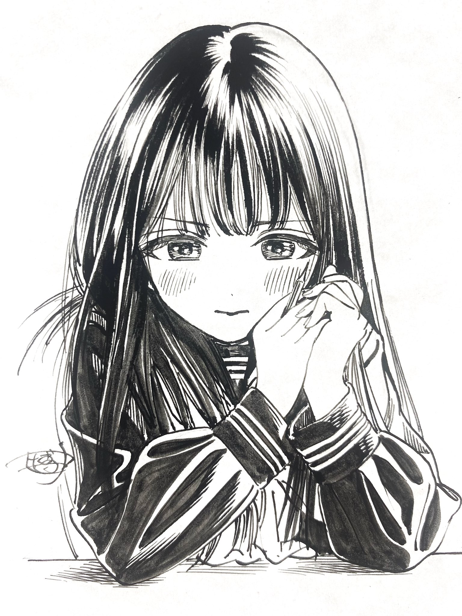 Safebooru - 1girl akebi-chan no serafuku akebi komichi blush closed ...