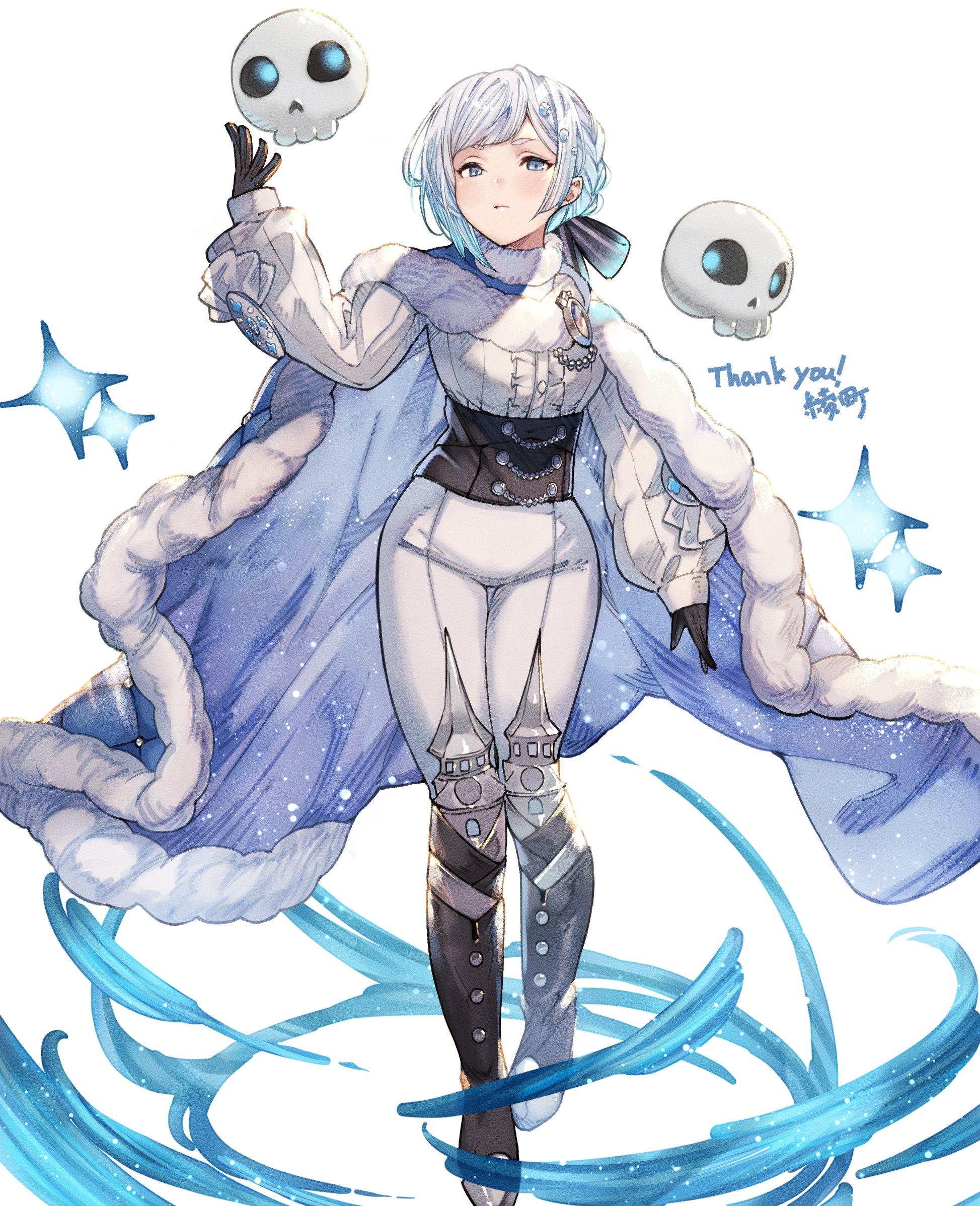 Safebooru - 1girl akershus fortress (oshiro project) ayacho badge black corset black footwear ...