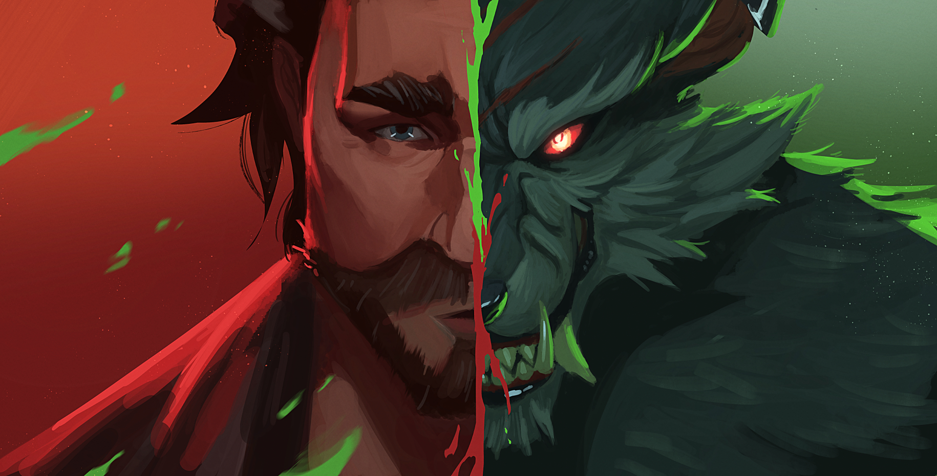 Safebooru - 2boys arcane: league of legends beard body fur brown hair ...