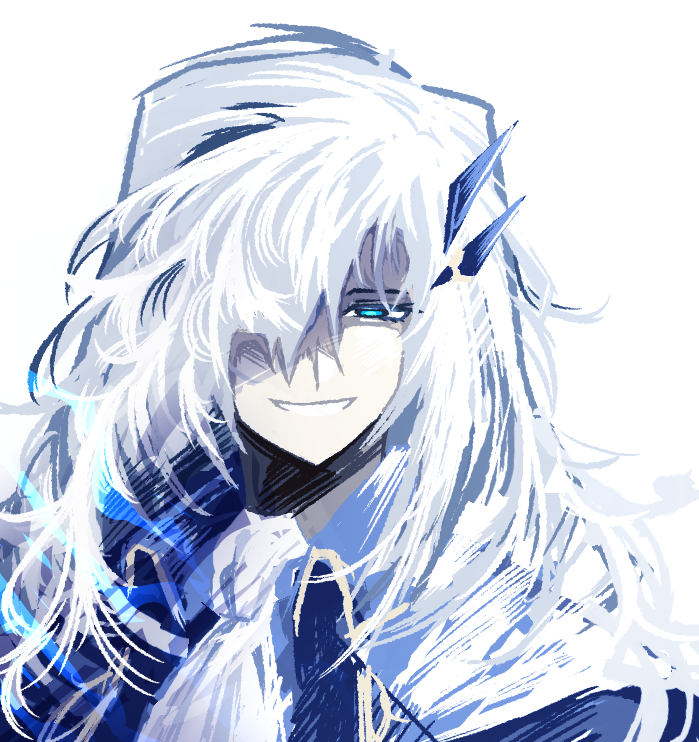 Safebooru - 1boy argalia (project moon) ascot blue eyes blue jacket ...