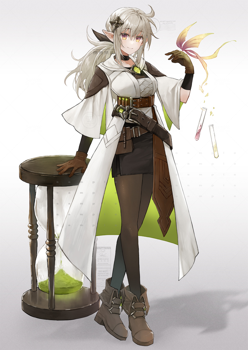 Safebooru - 1girl ahoge belt belt buckle boots breasts buckle choker commentary commission elf ...