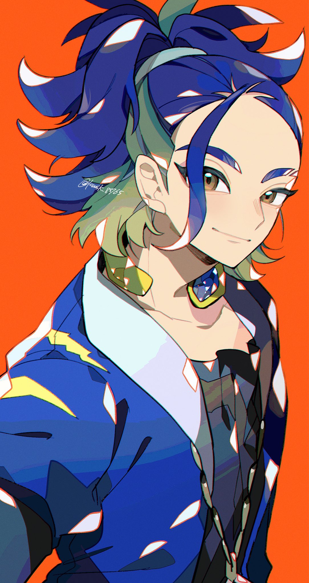 Safebooru - 1boy adaman (pokemon) artist name blue hair brown eyes ...