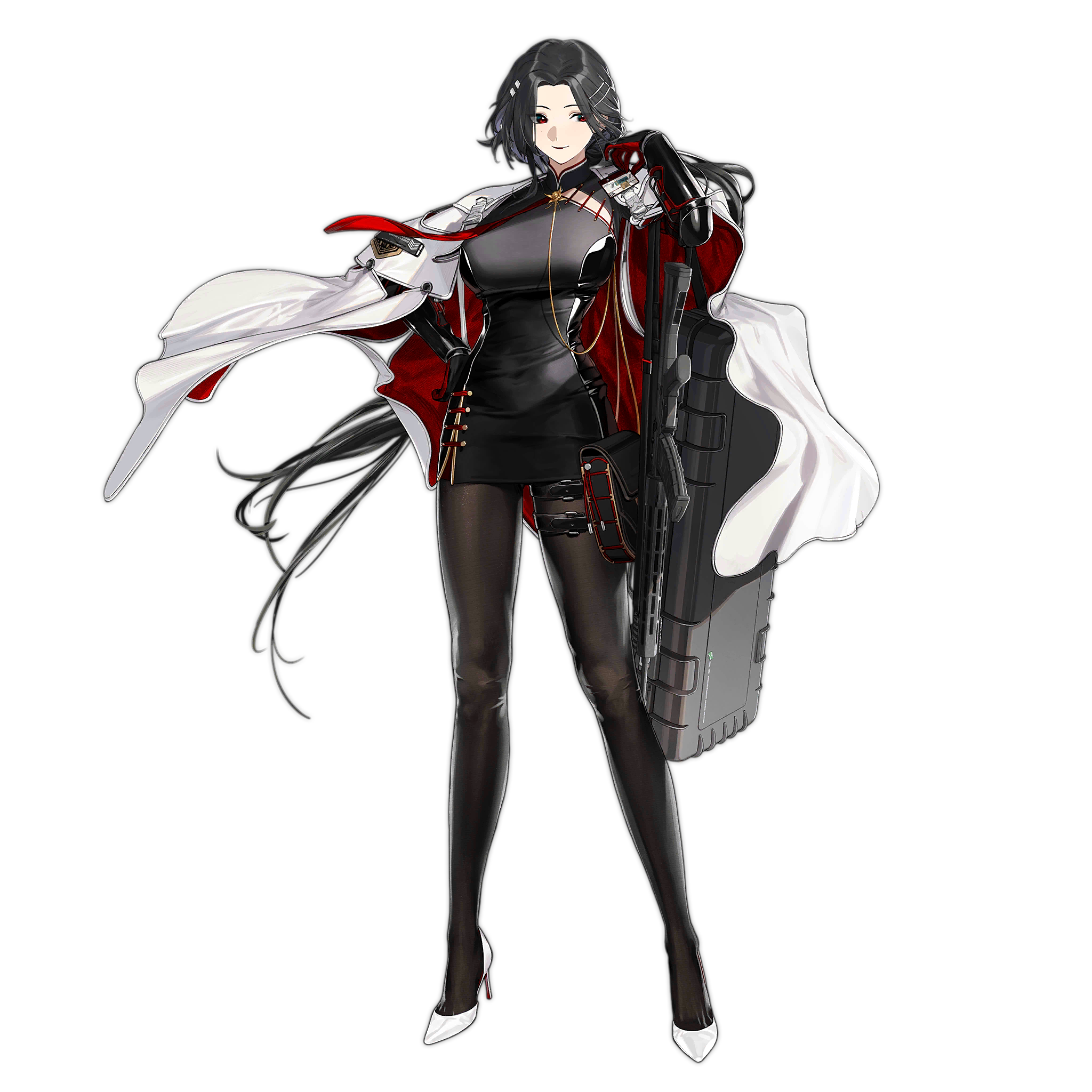 Safebooru - 1girl bag black dress black gloves black hair black ...