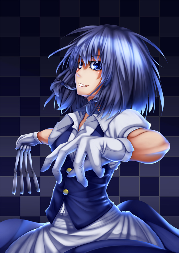 Safebooru - braid gloves izayoi sakuya knife maid maid headdress okoti ...