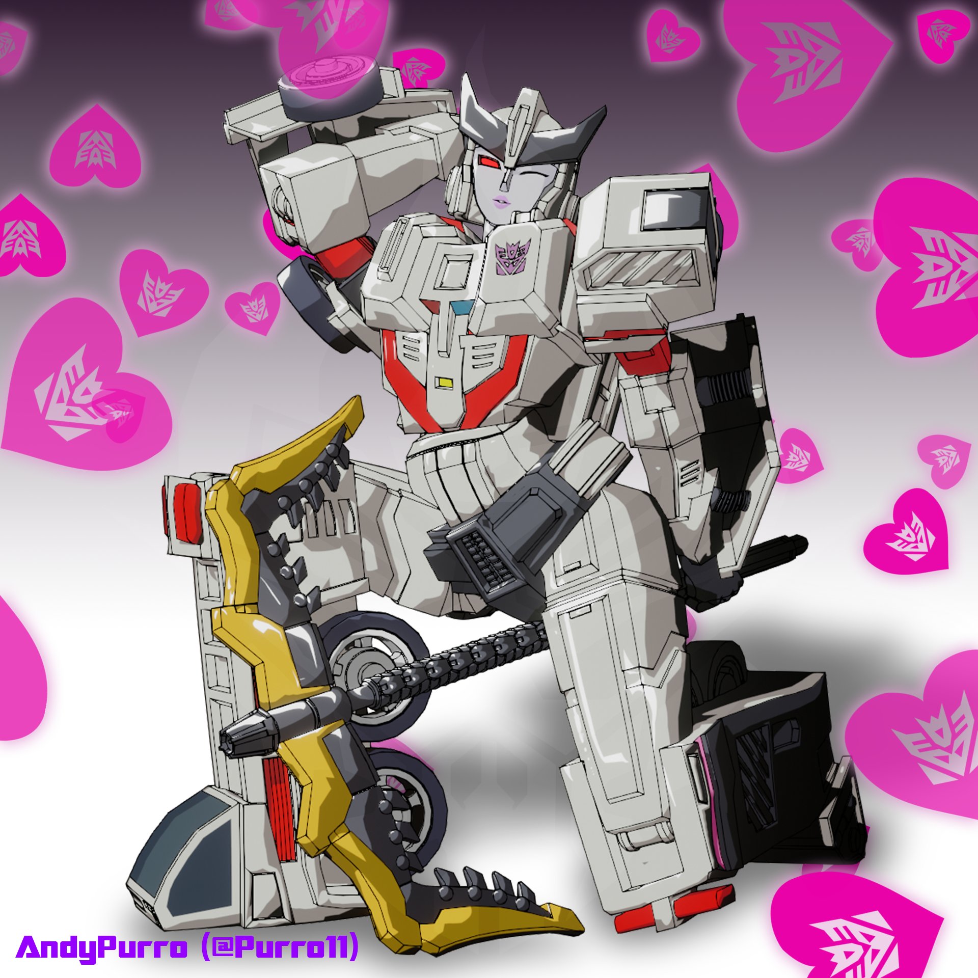 Safebooru - 1girl 3d andypurro blender (medium) decepticon heart helmet ...