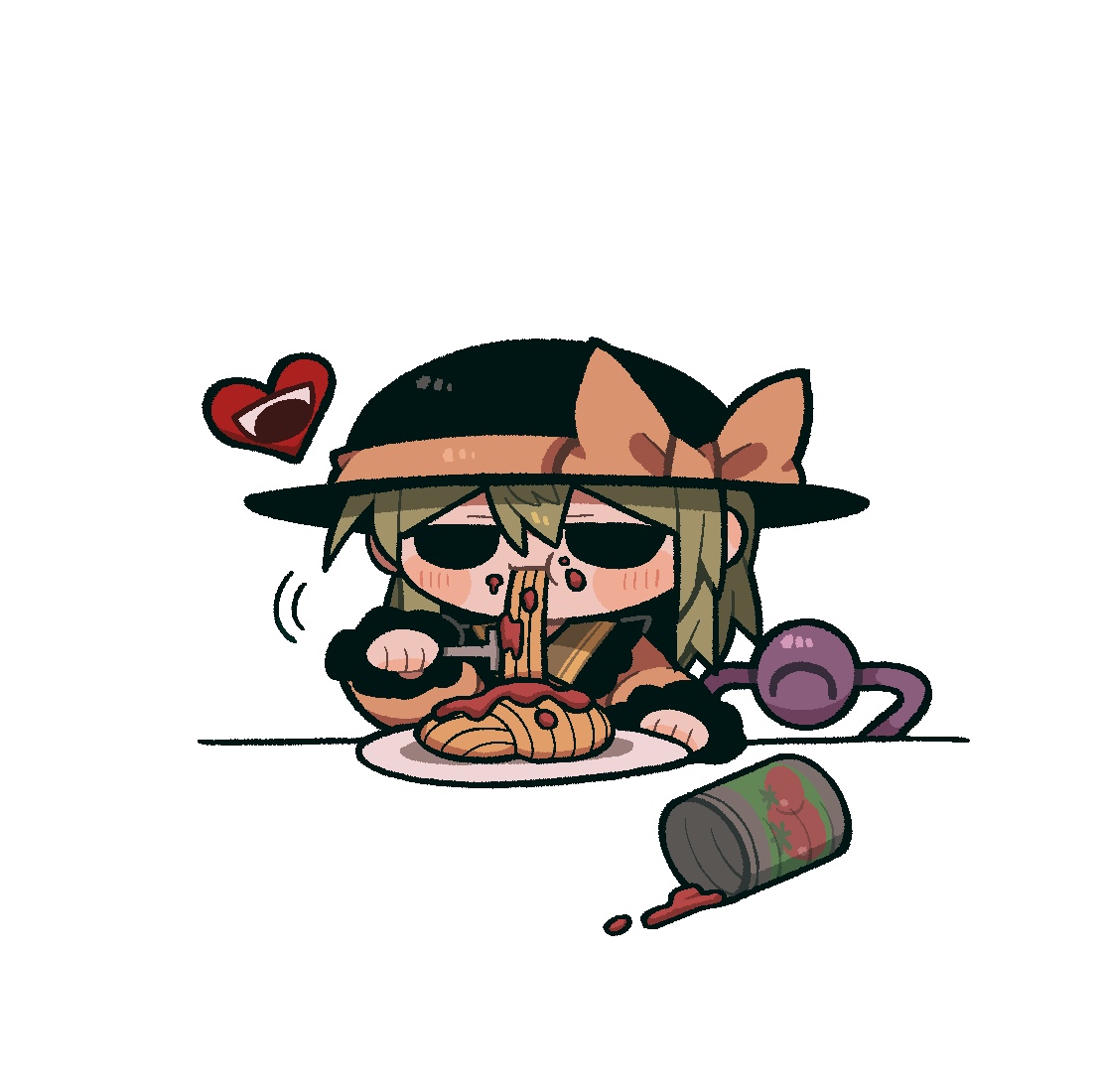 Safebooru - 1girl black eyes black headwear blush bow can chibi collar ...