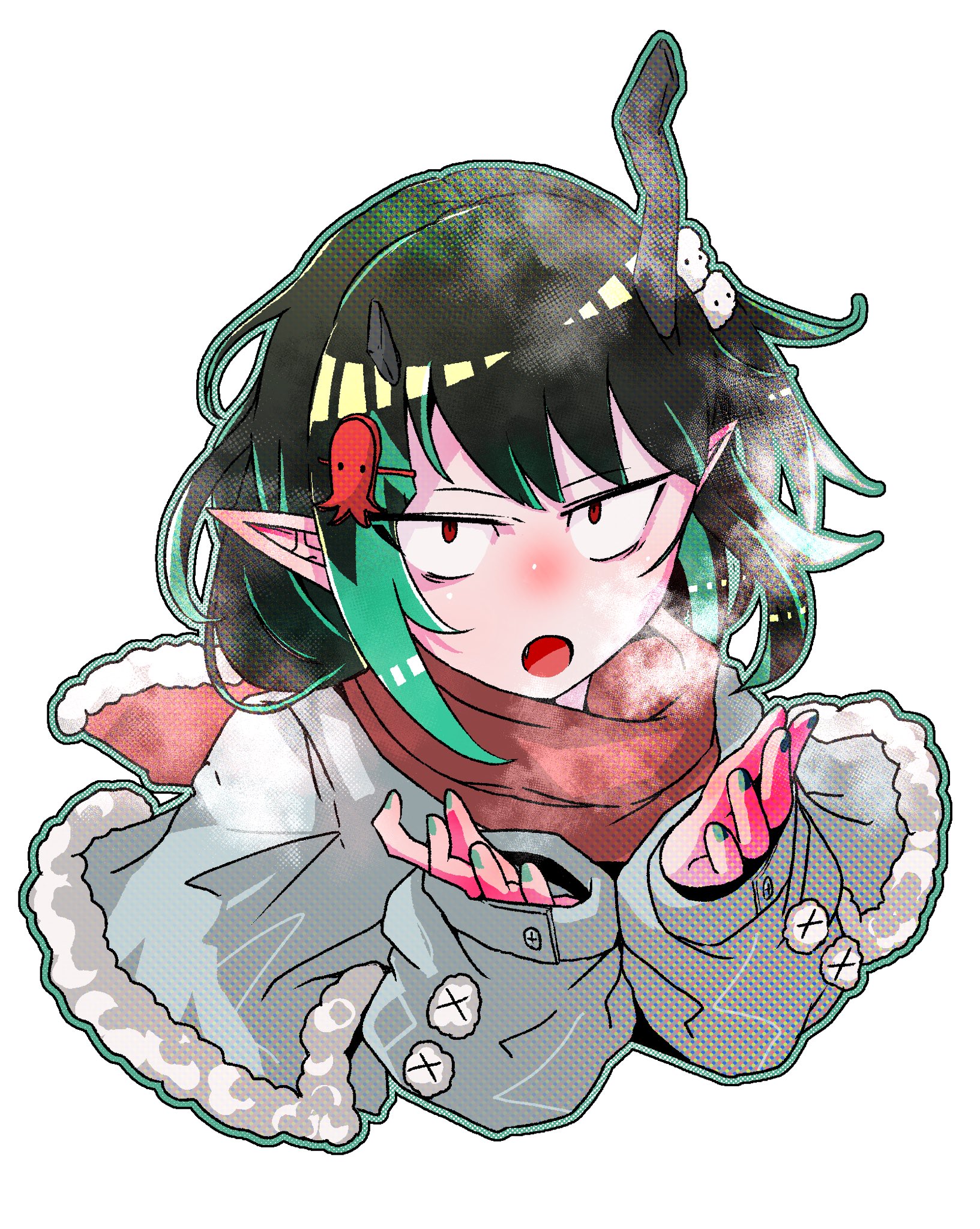 Safebooru - 1girl :o alternate costume bane mk-2 black hair blue ...