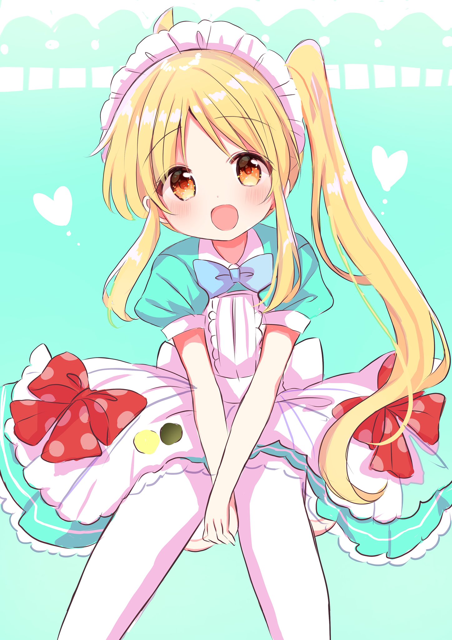 Safebooru - 1girl :d ahoge alternate costume between legs blonde hair blush bocchi the rock! bow ...