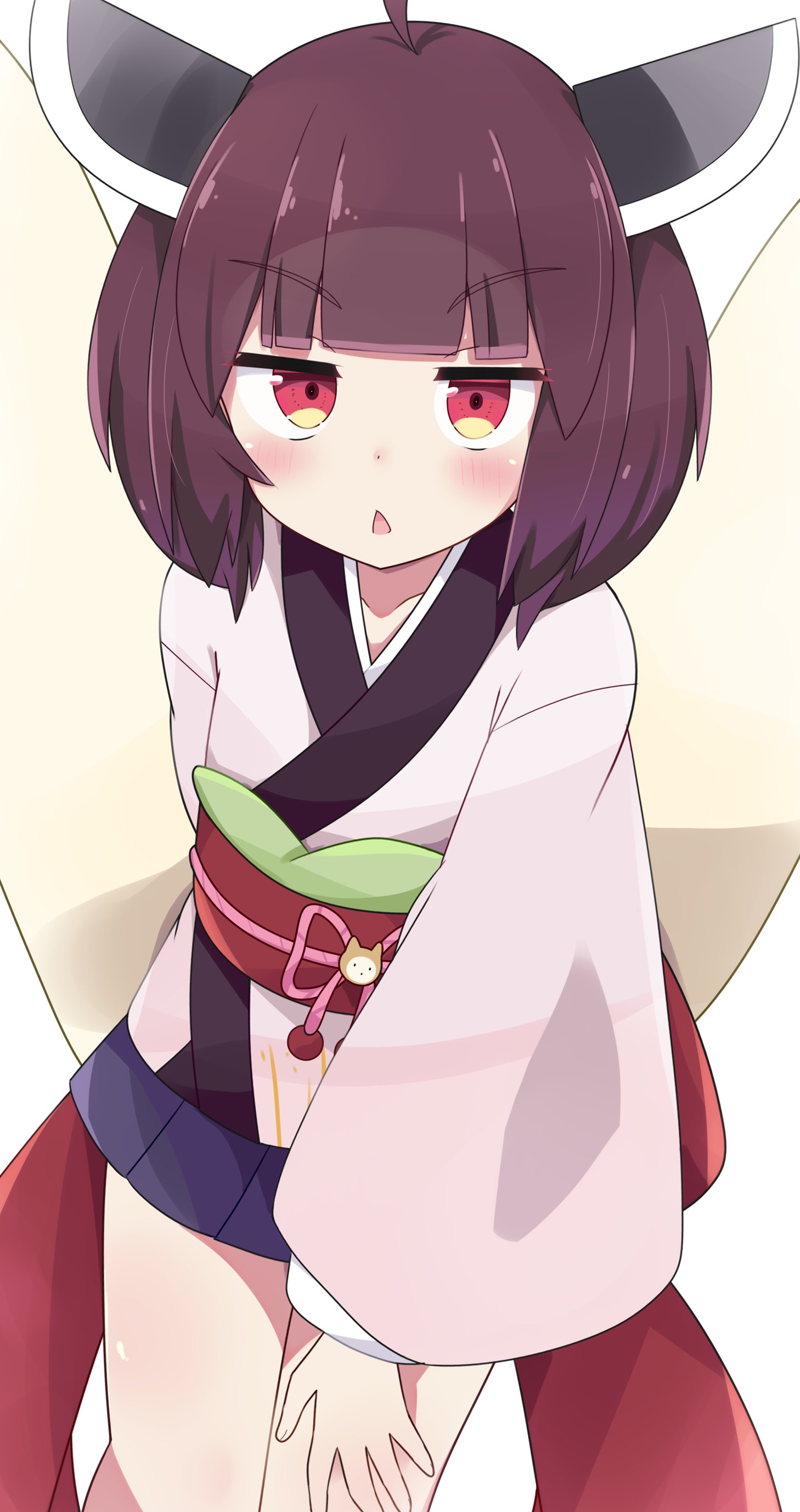 Safebooru - 1girl absurdres ahoge blunt bangs blush breasts brown hair ...