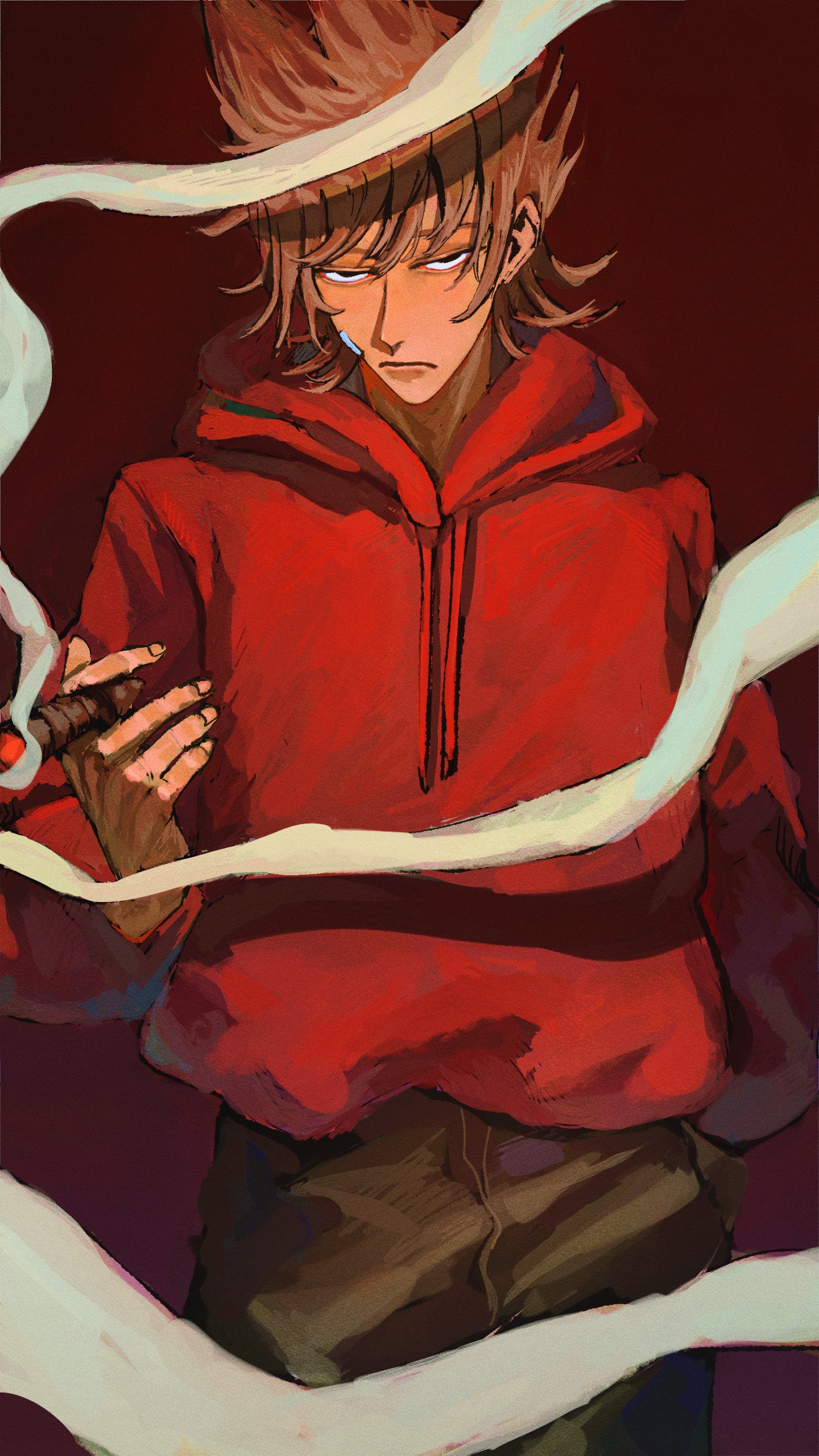 Safebooru - 1boy absurdres bandage on face bandages black eyes brown ...