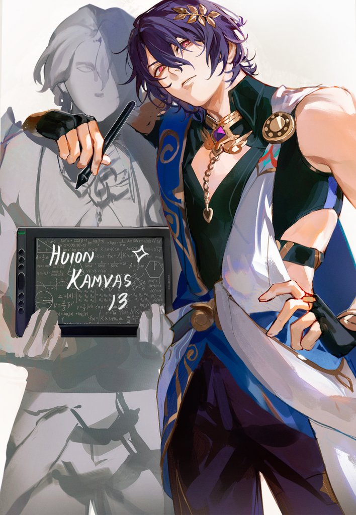 Safebooru - 1boy black gloves black shirt blue hair closed mouth clothing cutout collared shirt ...