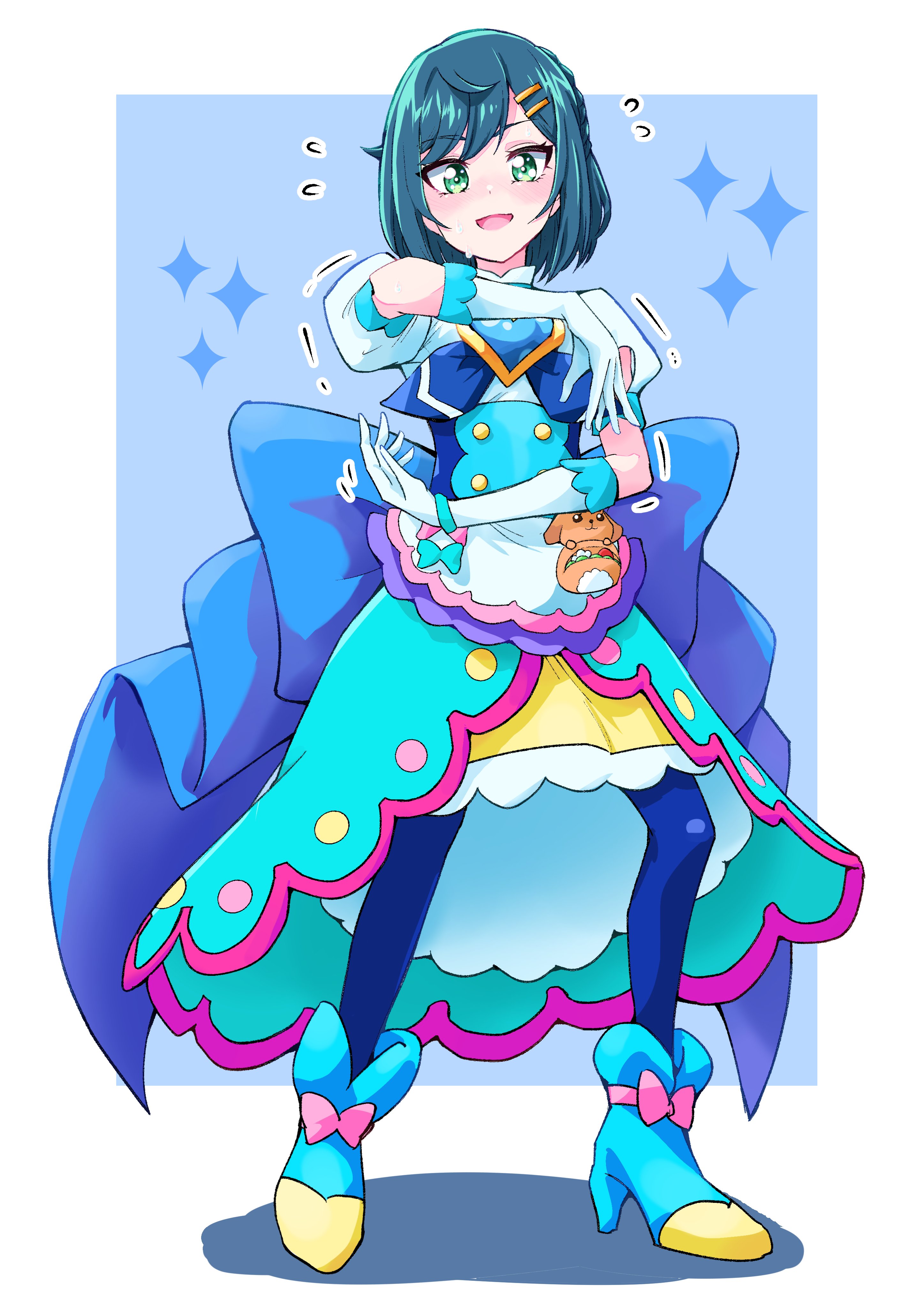 Safebooru - 1girl absurdres animal ears blue bow blue eyes blue hair ...