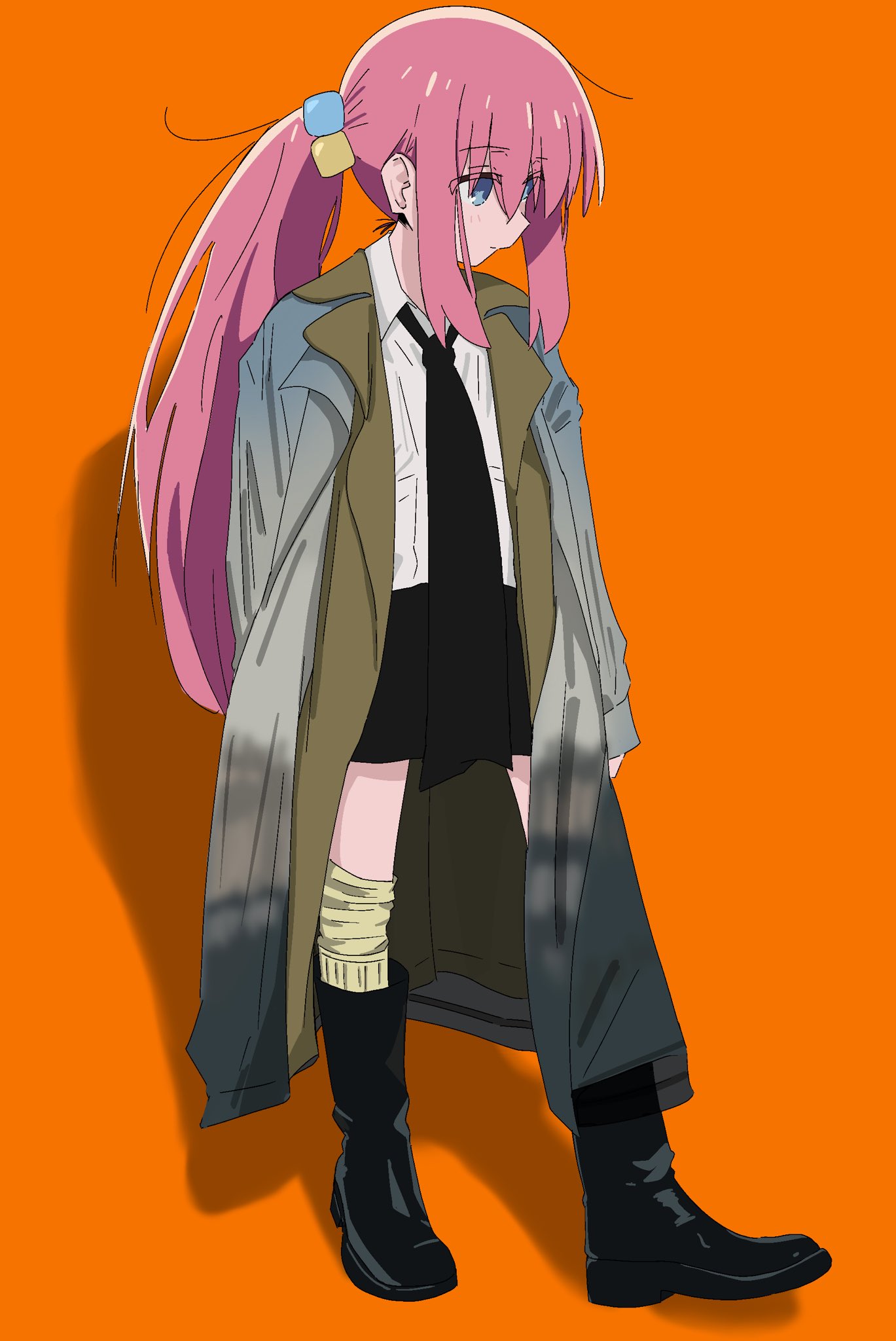 Safebooru - 1girl alternate costume alternate hairstyle black footwear black necktie black skirt ...