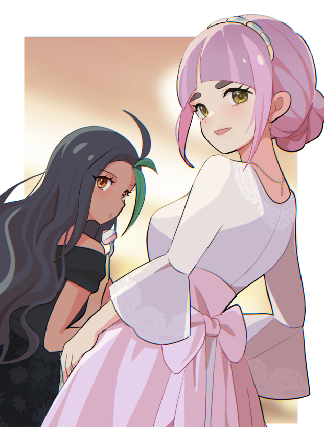 Safebooru - black dress black hair dark-skinned female dark skin dress ...