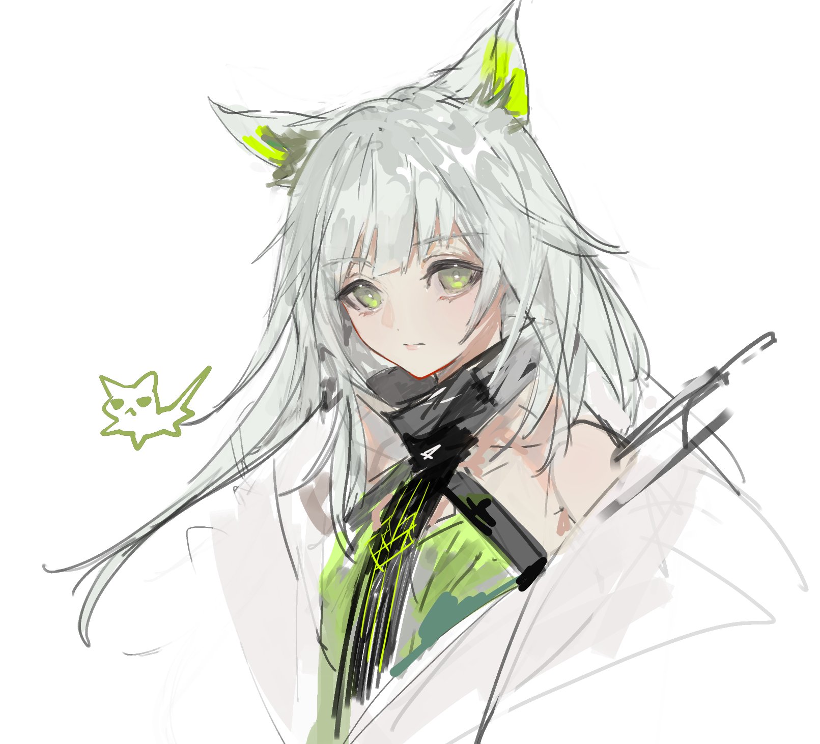 Safebooru - 1girl animal ear fluff animal ears arknights bare shoulders ...