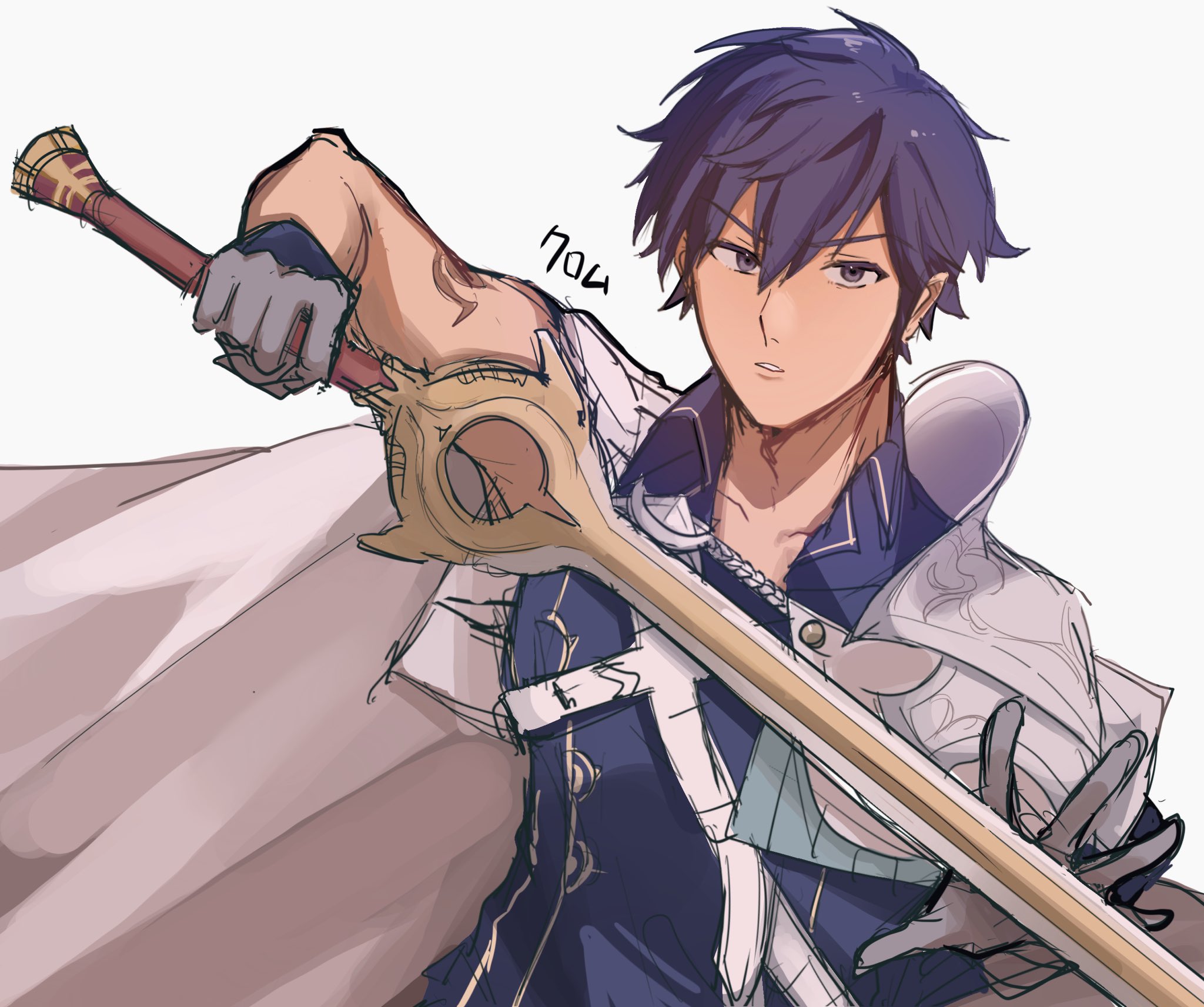 Safebooru - 1boy blue eyes blue hair cape chrom (fire emblem) falchion (fire emblem) fire emblem ...