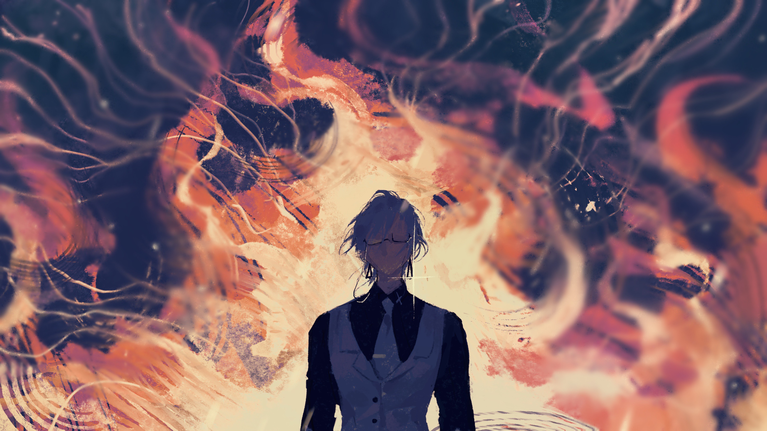 Safebooru - 1boy absurdres black-framed eyewear black shirt ccccl ...