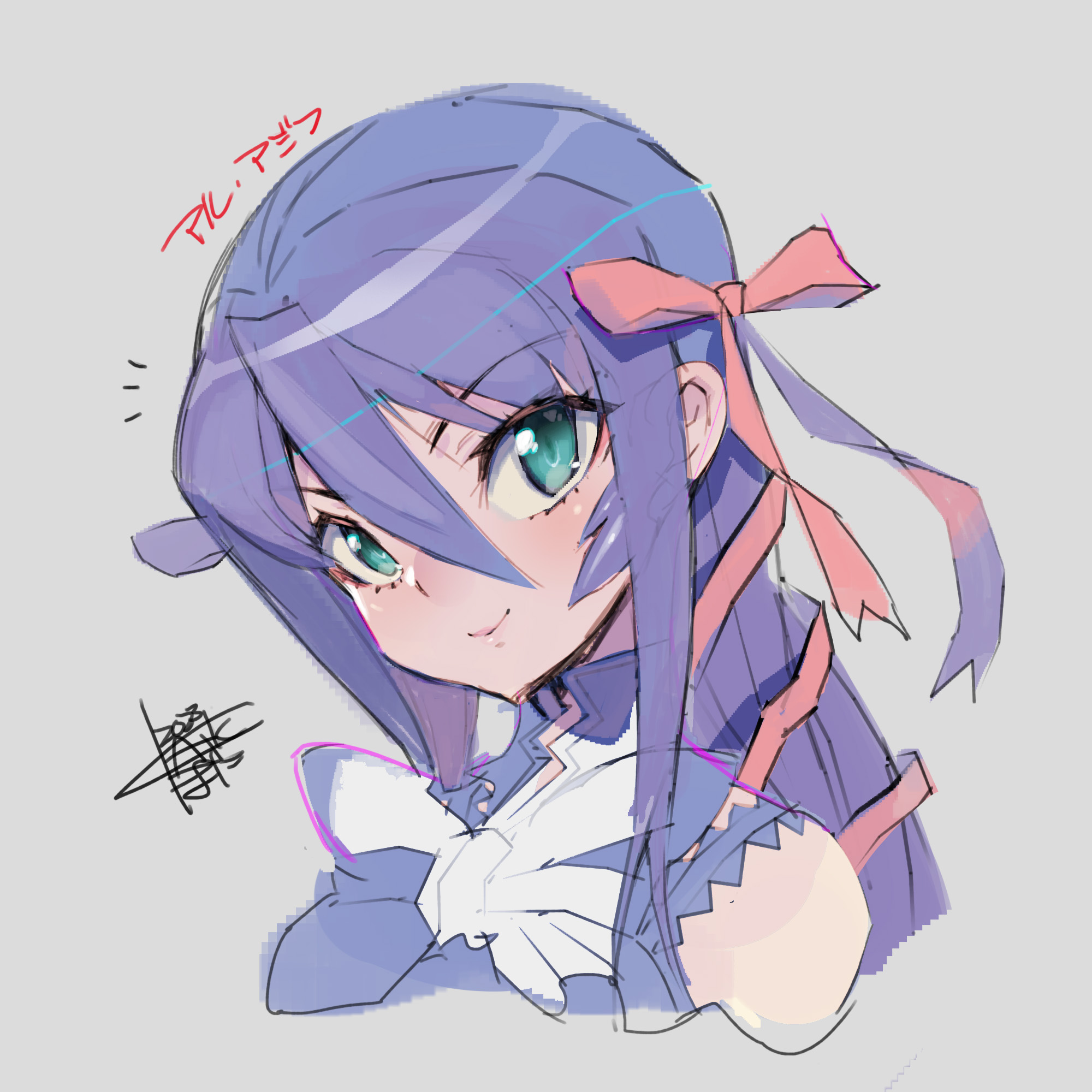 Safebooru - 1girl al azif cropped shoulders demonbane green eyes hair ...