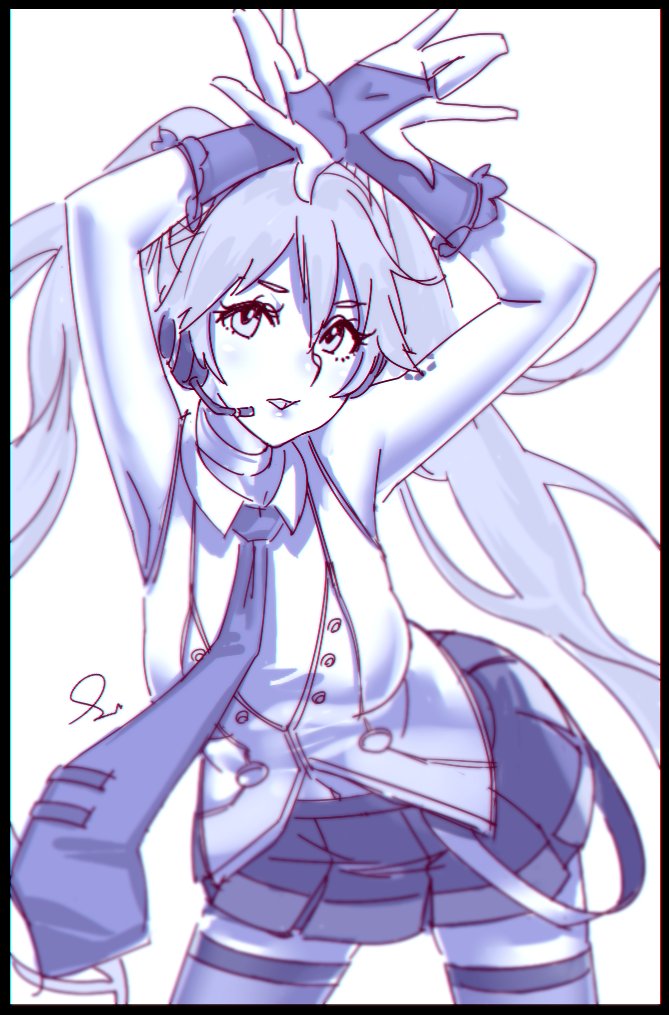 Safebooru - 1girl breasts bridal gauntlets gloves hatsune miku headset ...