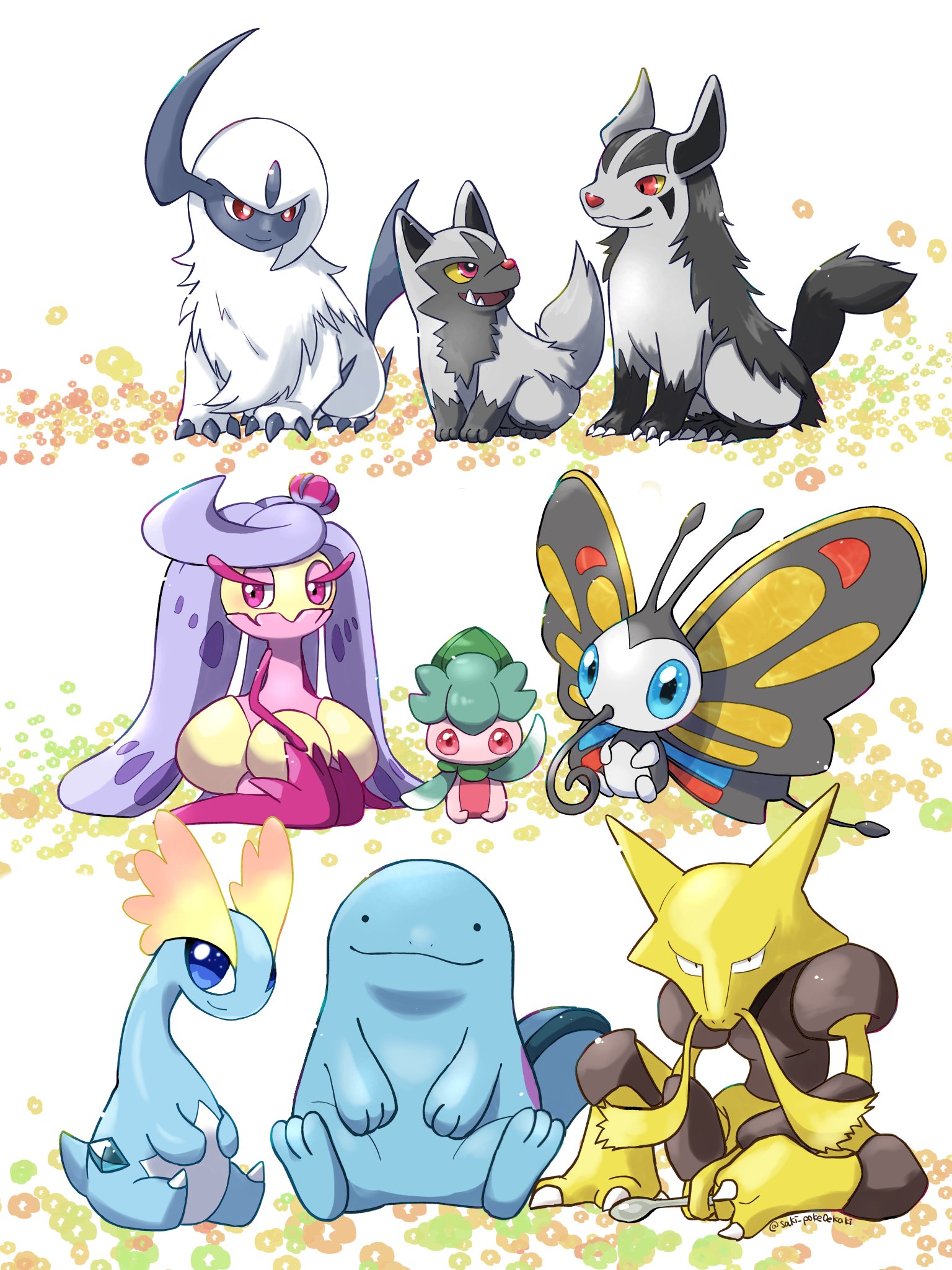 Safebooru - absol alakazam alternate color amaura beautifly blue eyes ...