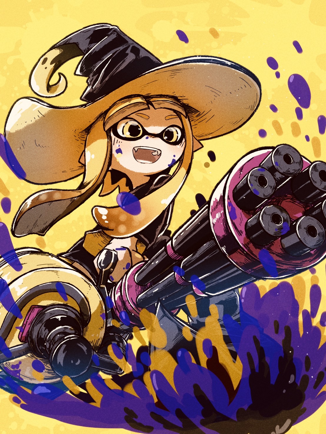 Safebooru - 1girl commentary request gatling gun gun hat heavy ...