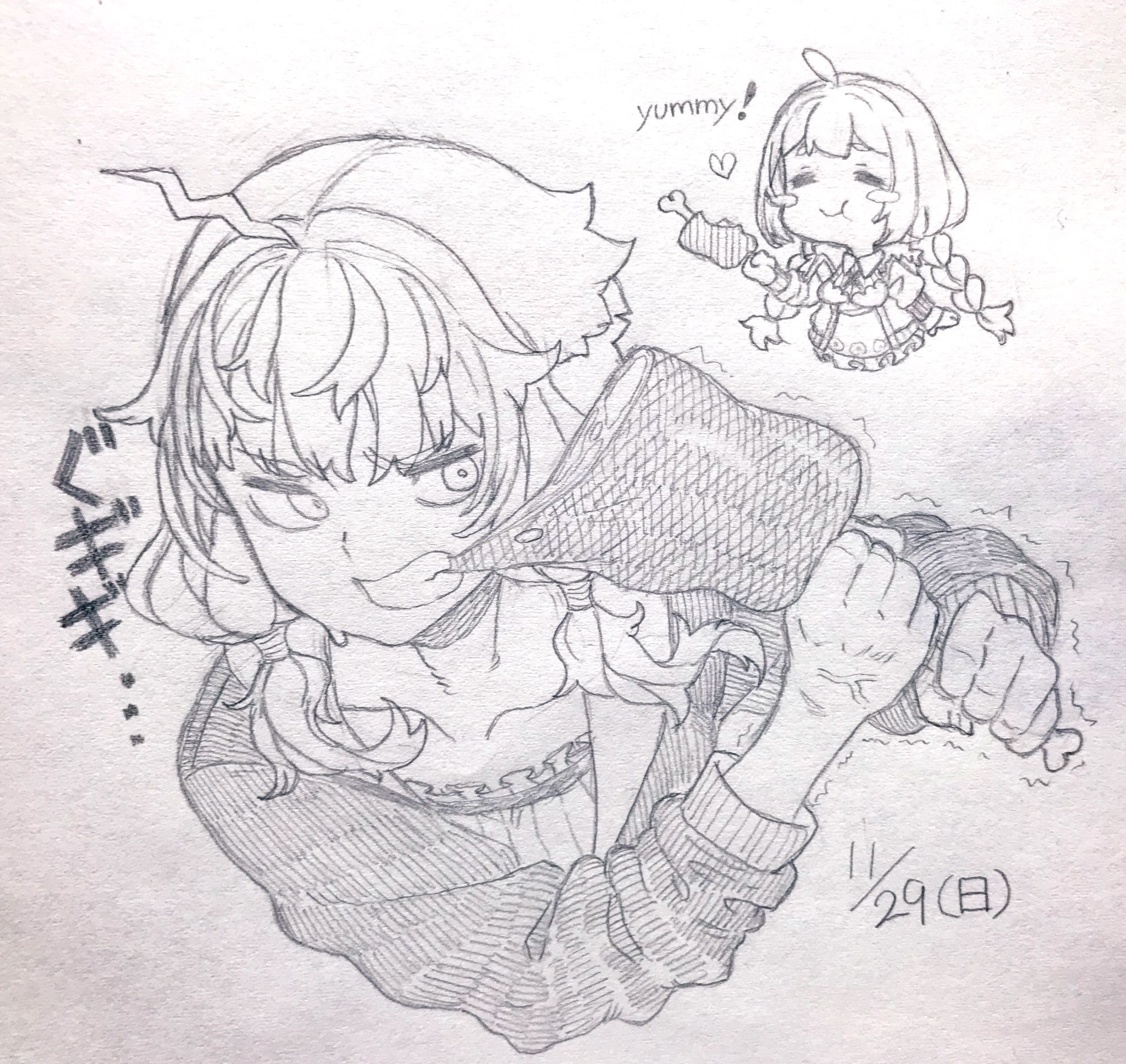 Safebooru - 2girls = = ahoge biting blush stickers boned meat braid ...