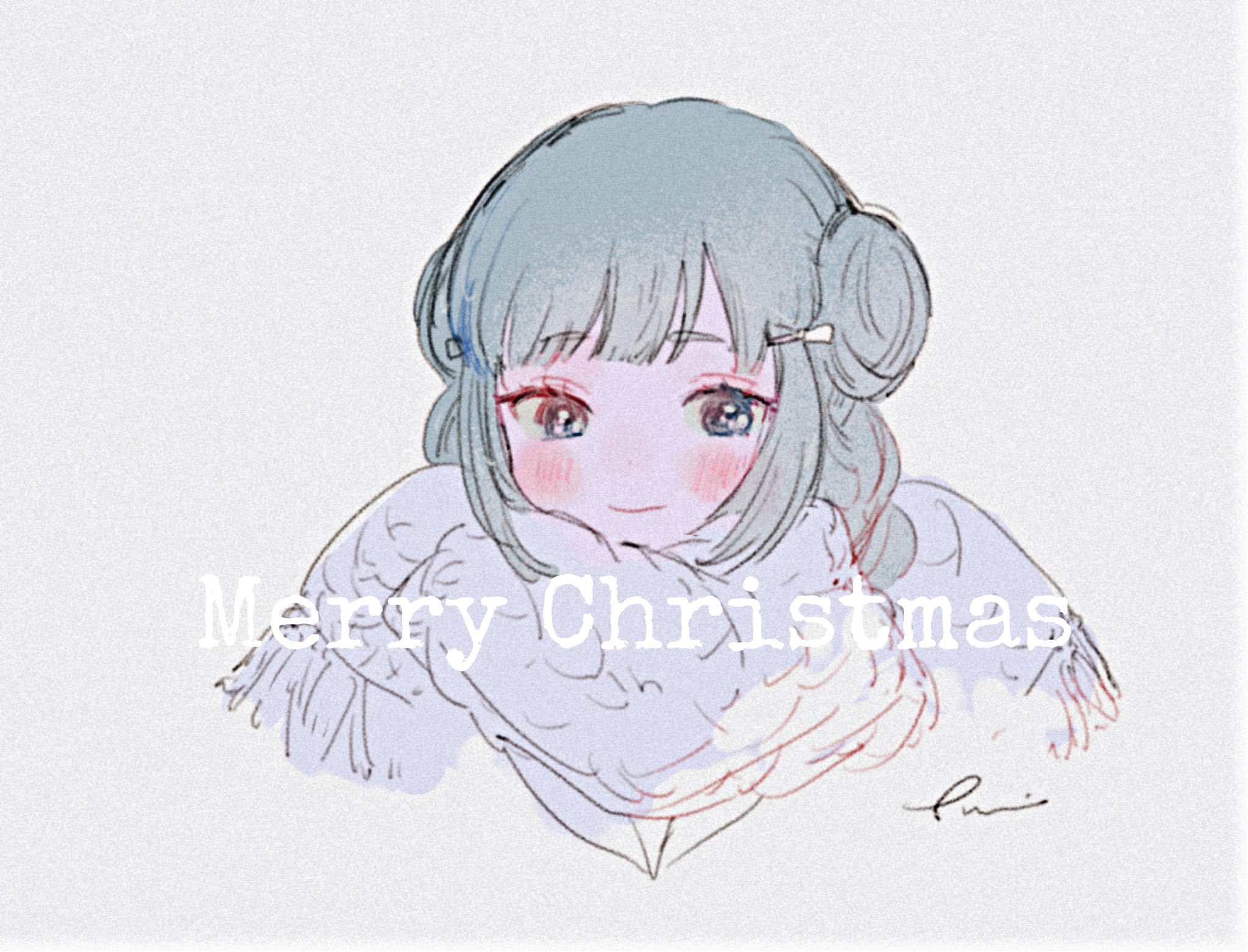 Safebooru - 1girl blue eyes blue hair blue scarf blunt bangs blush chun ...